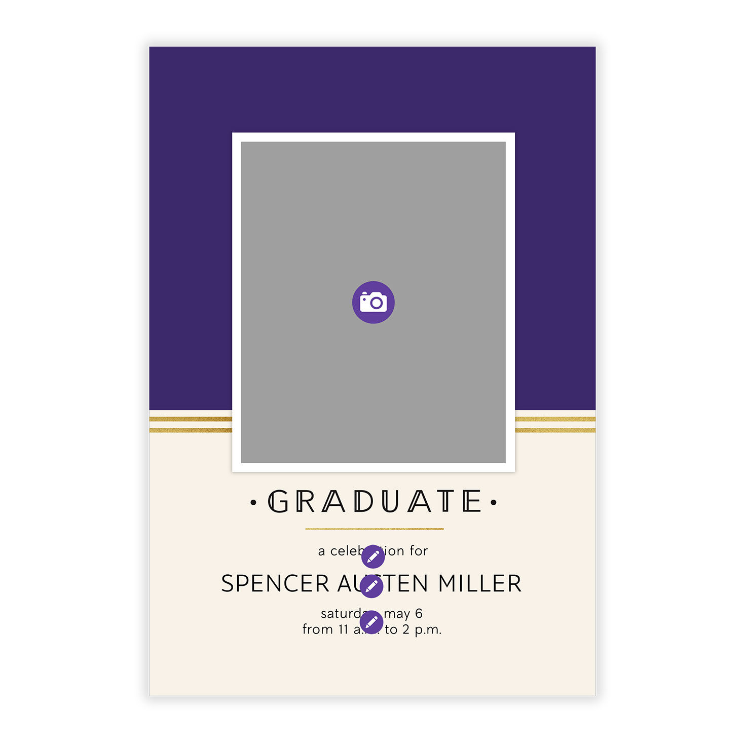 Purple Classy Art Deco Graduation Invitation - Invitations | Hallmark