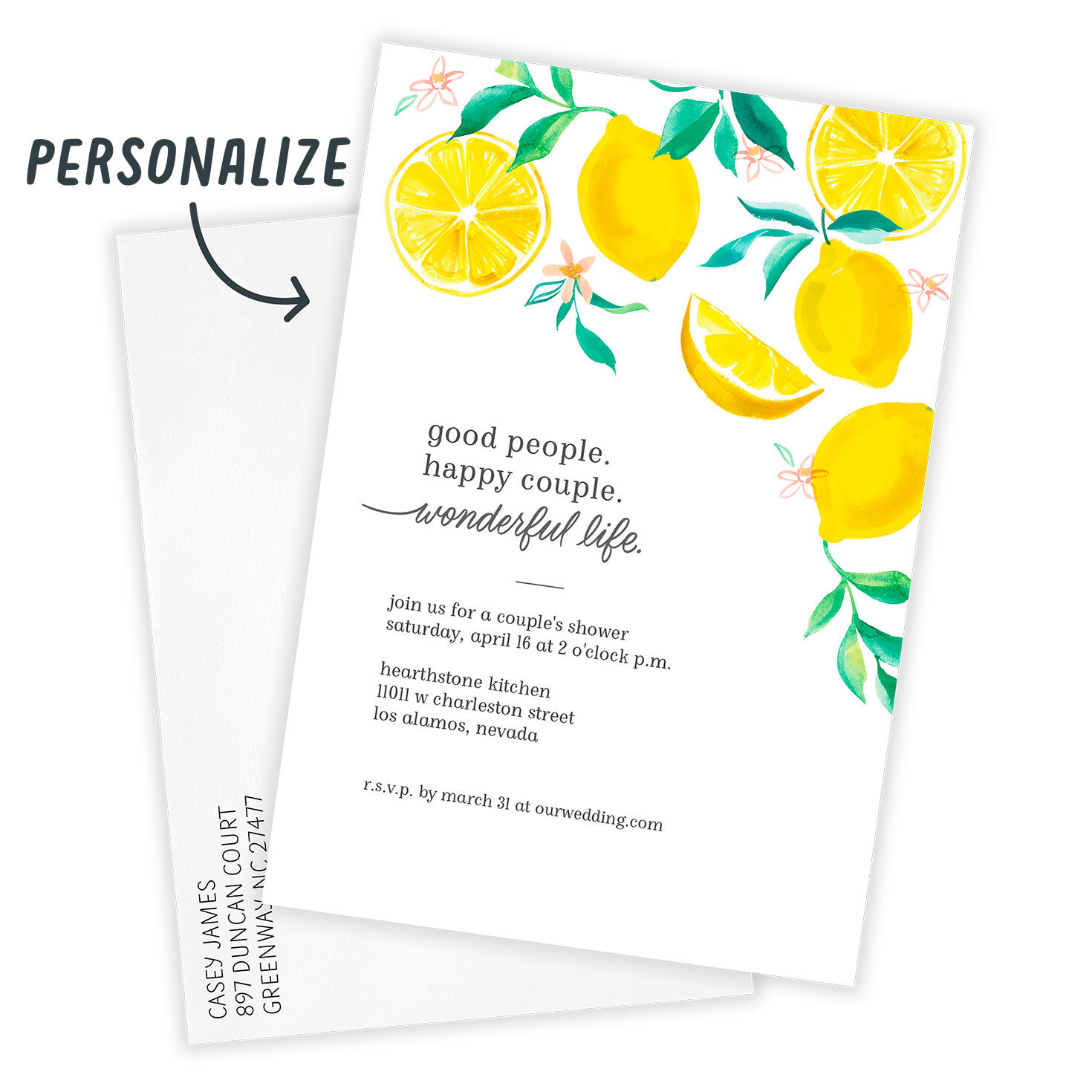 Wonderful Life Lemons Couples Shower Invitation - Invitations | Hallmark