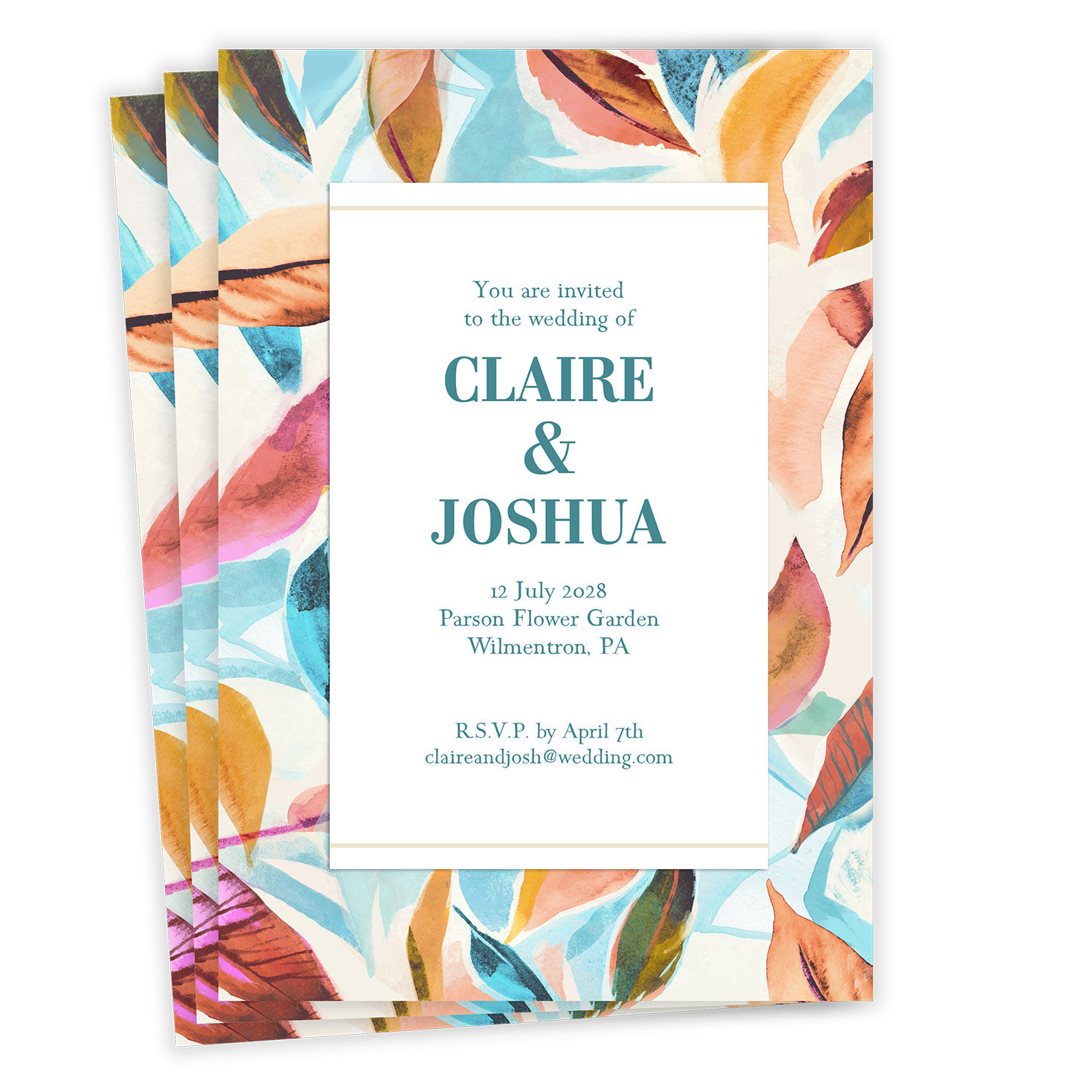 Vibrant Leaves Flat Wedding Invitation - Invitations | Hallmark