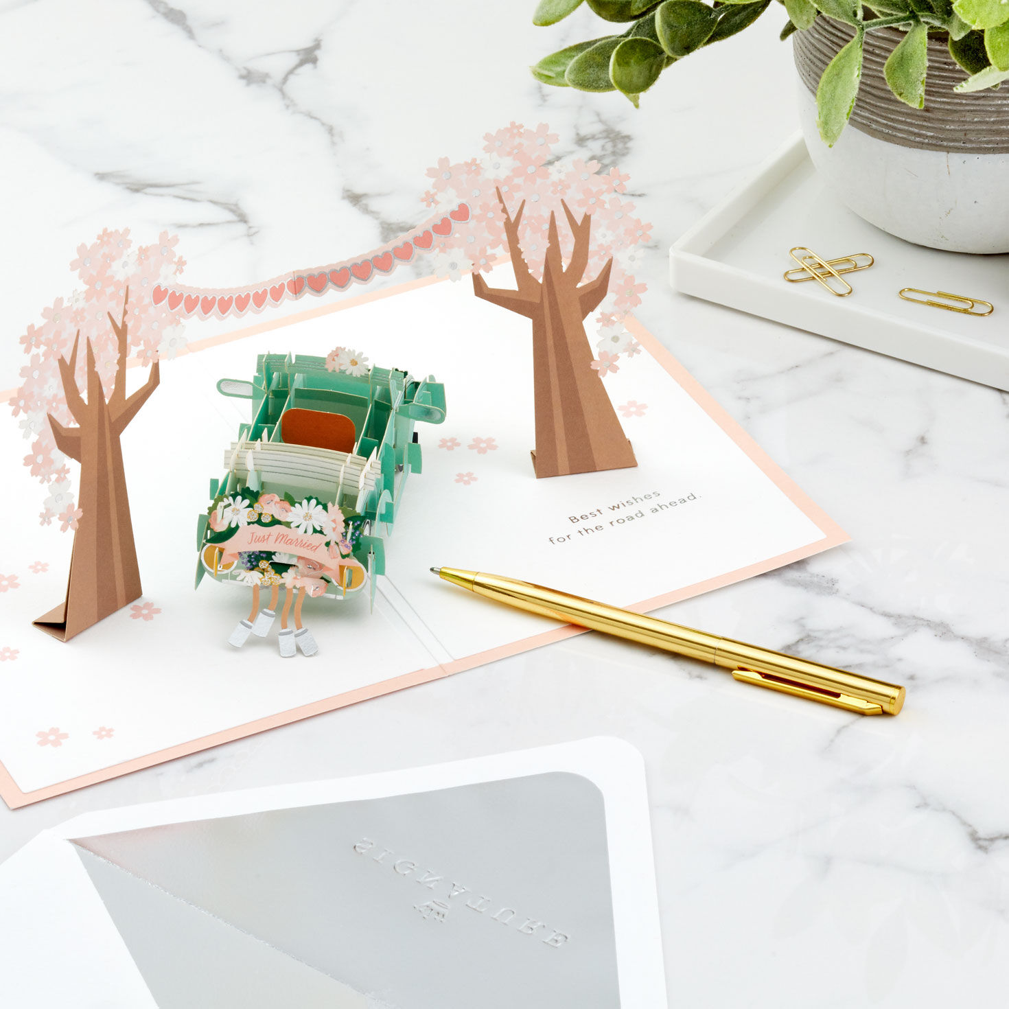 Best Wishes for the Road Ahead 3D Pop-Up Wedding Card - Greeting Cards ...