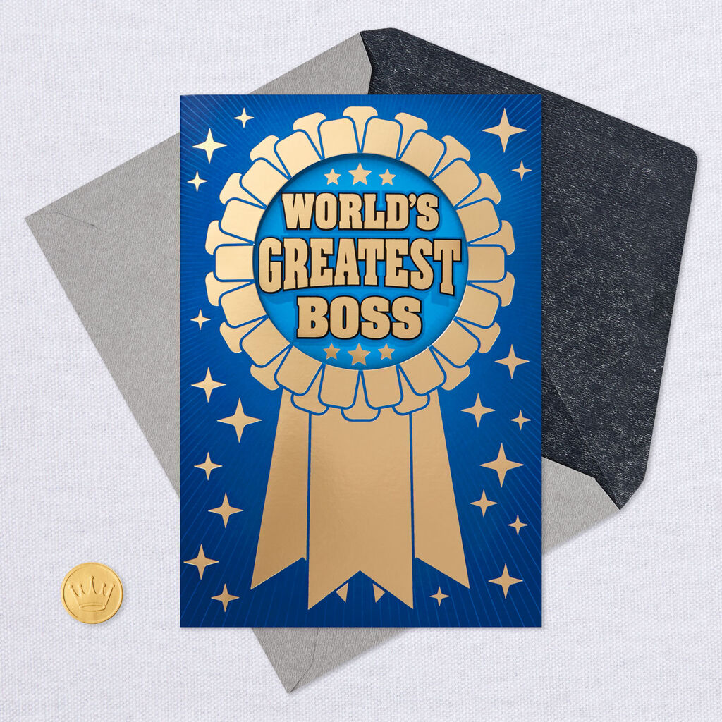 World's Greatest Boss Boss's Day Card From All With Removable Button ...
