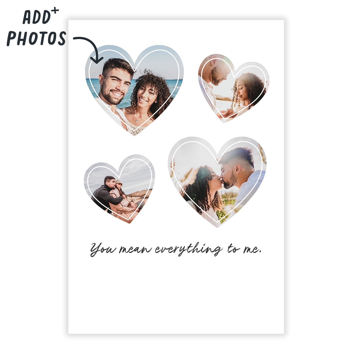 Heart-Shaped Frames Folded Love Photo Card - Greeting Cards | Hallmark