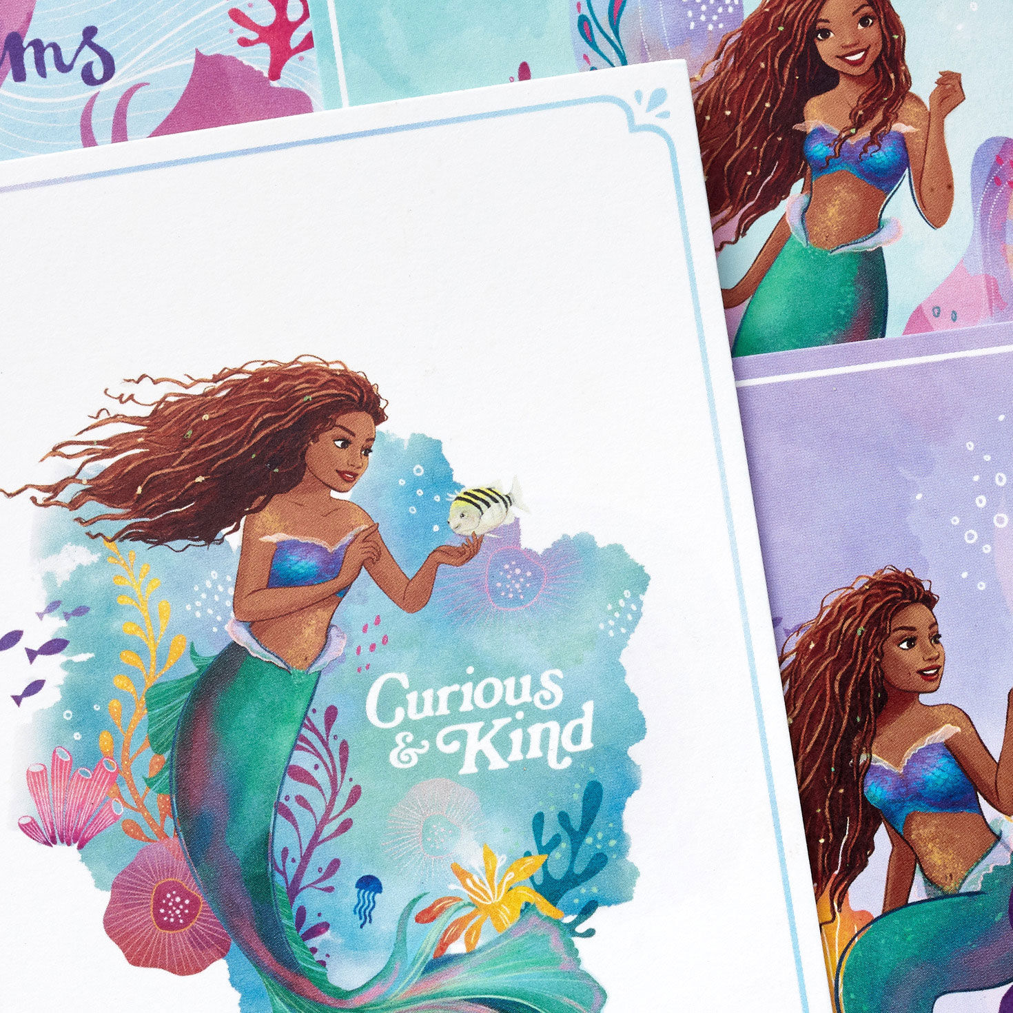 Disney The Little Mermaid Ariel Watercolor Scenes Assorted Note Cards ...