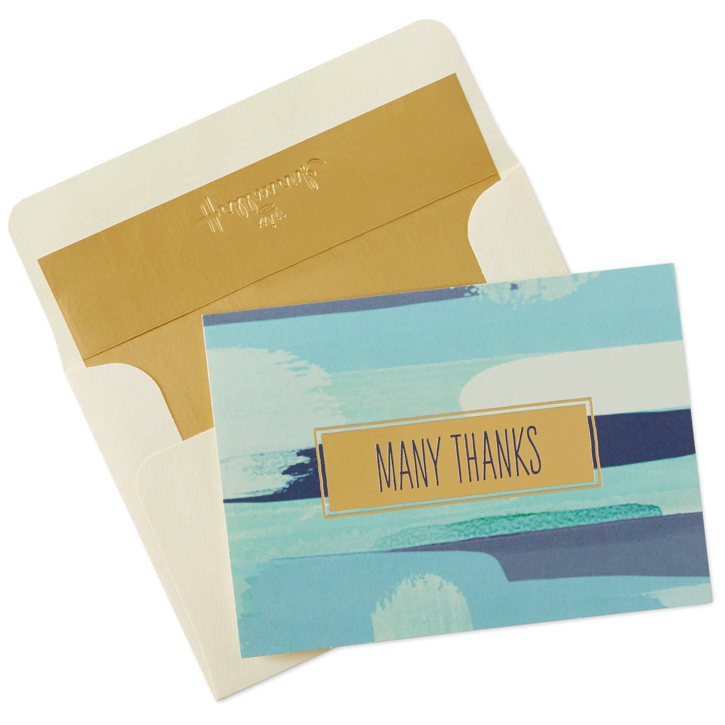 Blue Color Block Thank You Notes, Box of 10