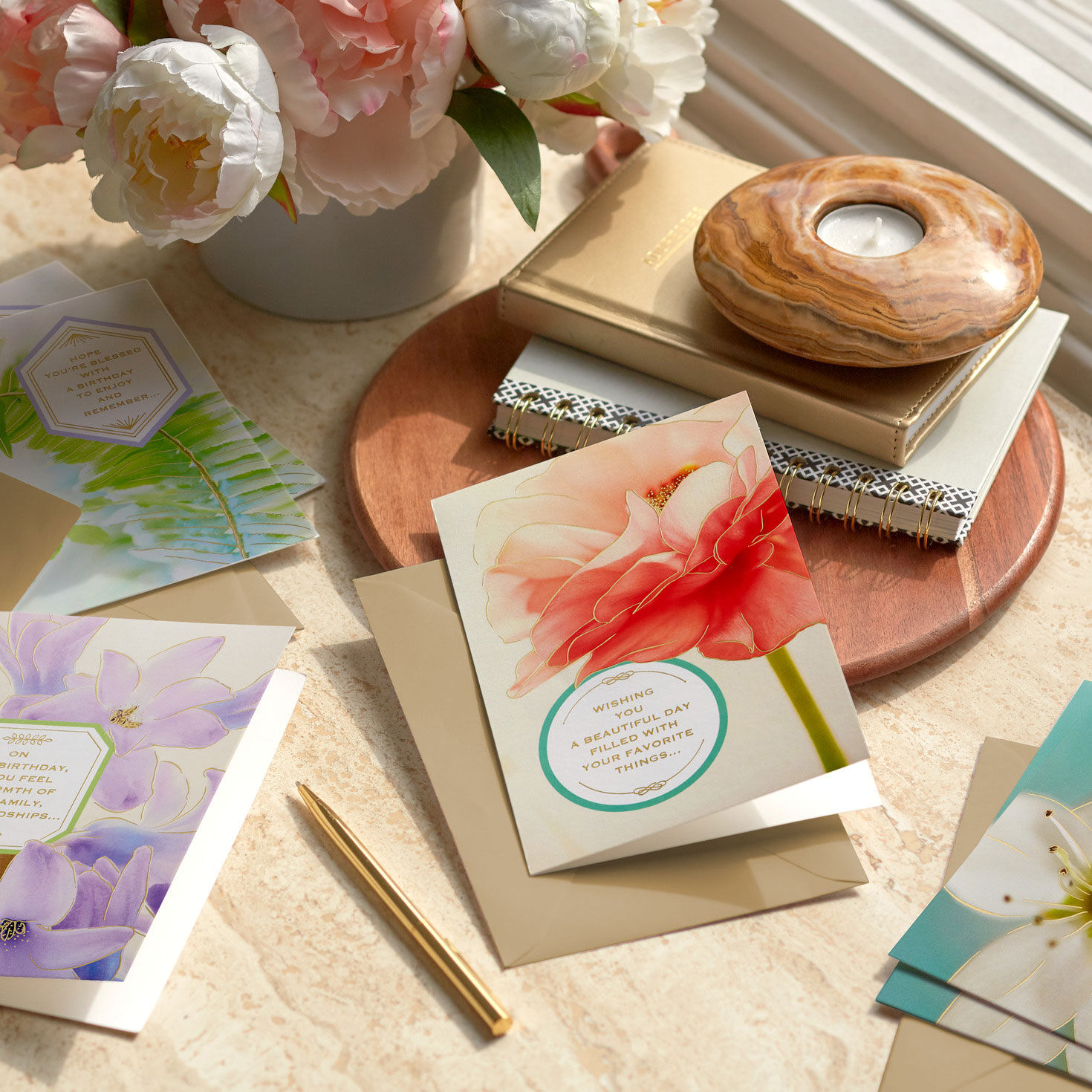 Floral Blessings Assorted Birthday Cards, Pack of 16 - Boxed Cards ...