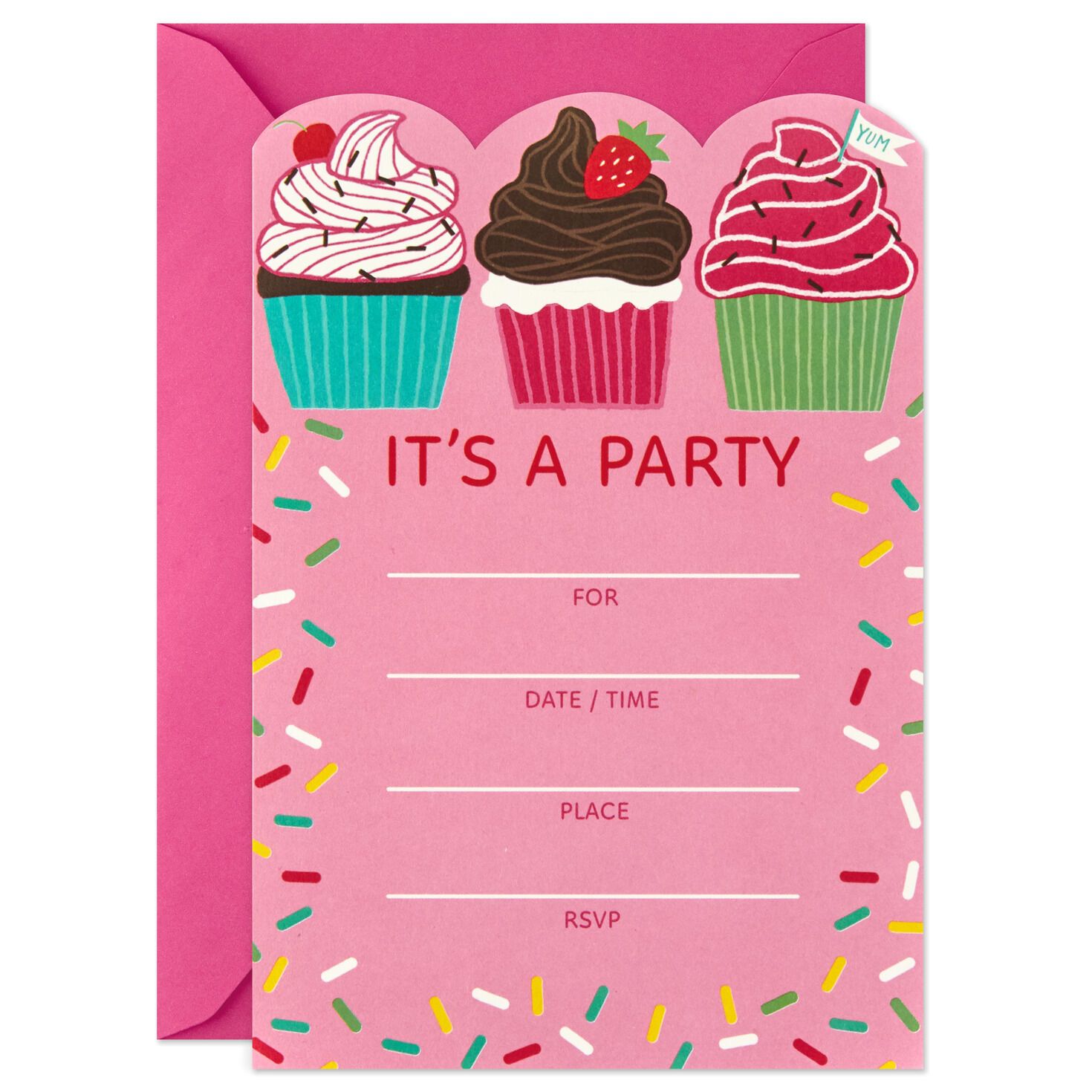 Three Cupcakes Fill-in-the-Blank Party Invitations, Pack of 10 ...