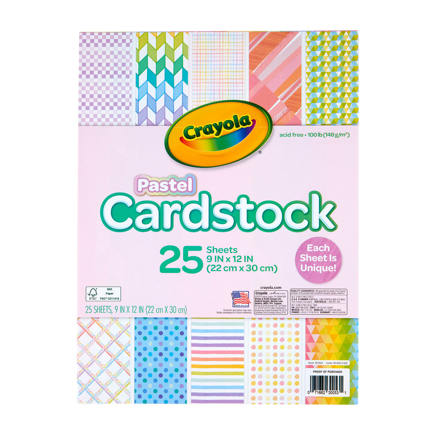 Crayola Pastel Cardstock, 25 Patterned Sheets - Arts & Crafts | Hallmark