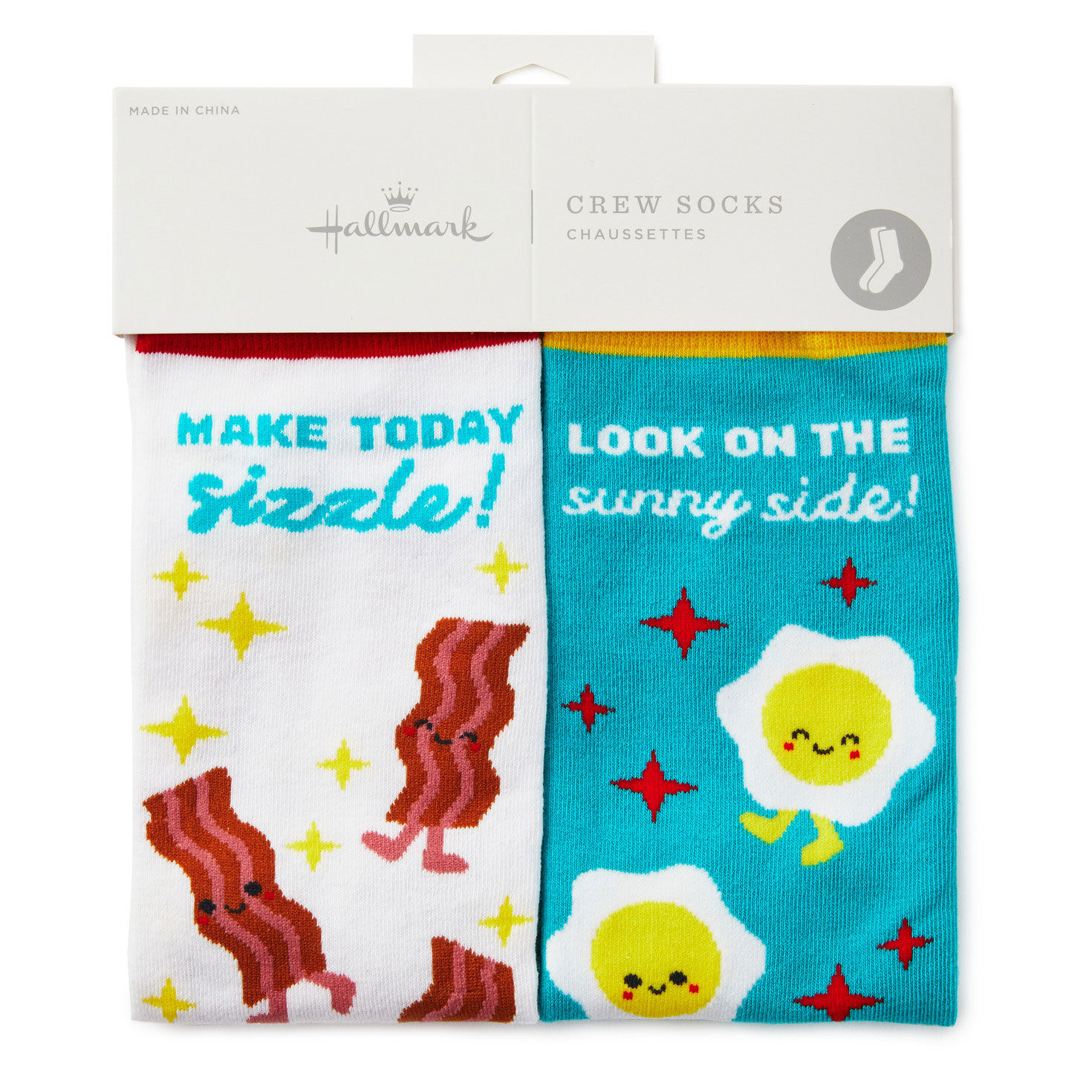 Bacon and Eggs Better Together Funny Crew Socks - Socks & Slippers ...