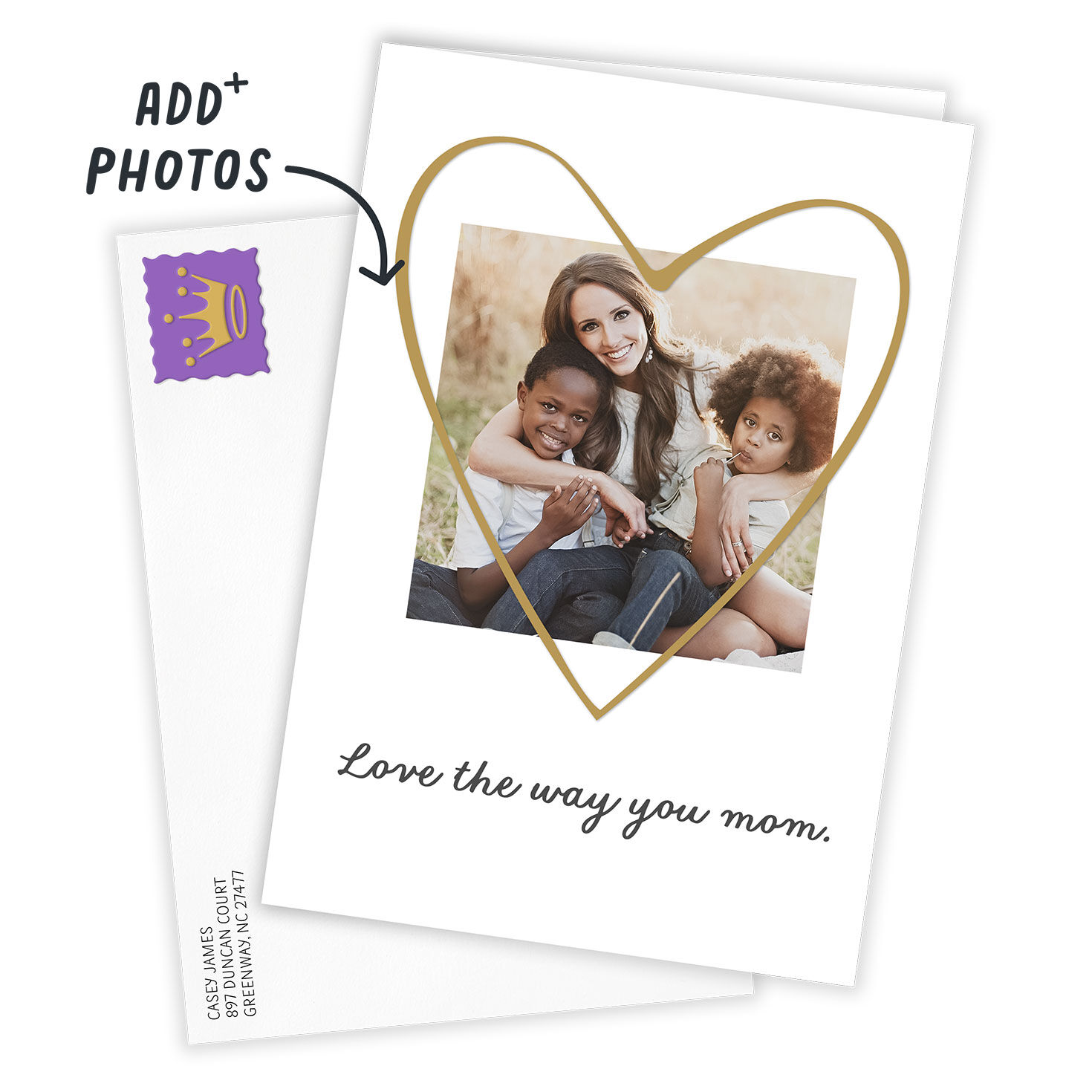 Gold Heart Folded Love Photo Card - Greeting Cards | Hallmark