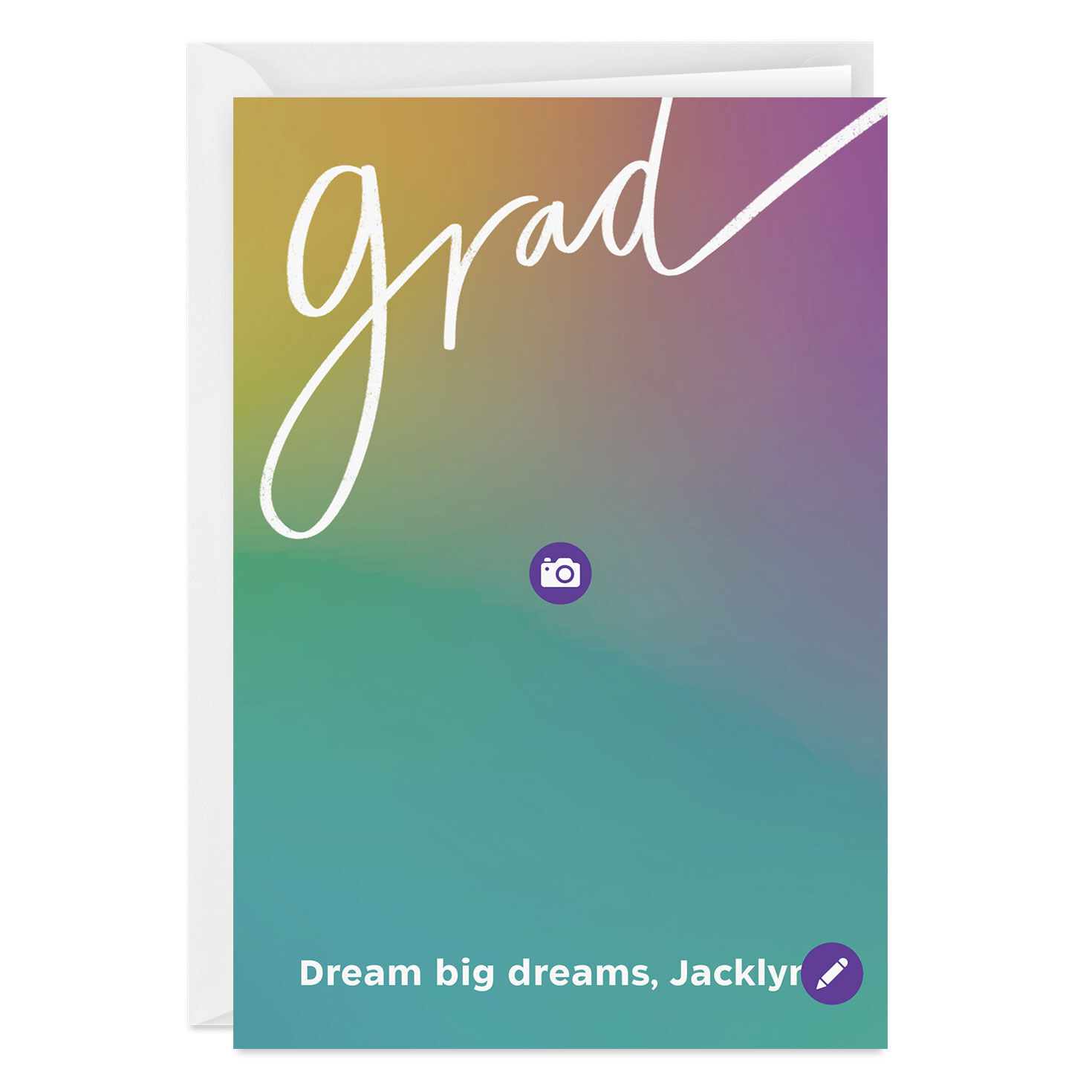Personalized Rainbow Ombré Graduation Photo Card - Greeting Cards ...