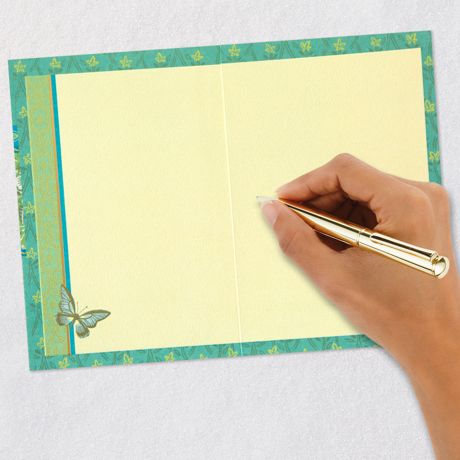 Peacock and Botanical Wallpaper Prints Blank Card - Greeting Cards ...