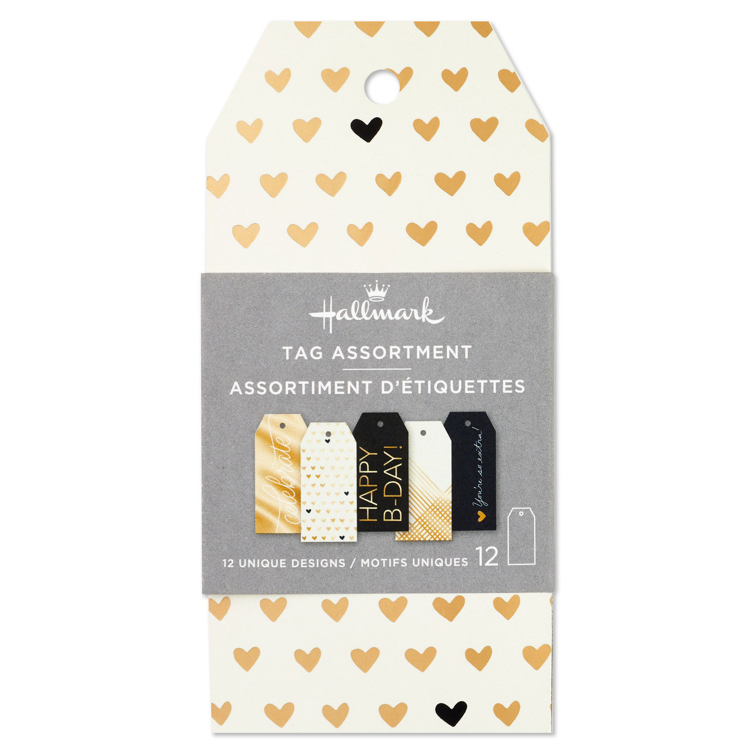 Assorted Black, White and Gold 12-Pack Gift Tags - Seals & Gift Tags ...