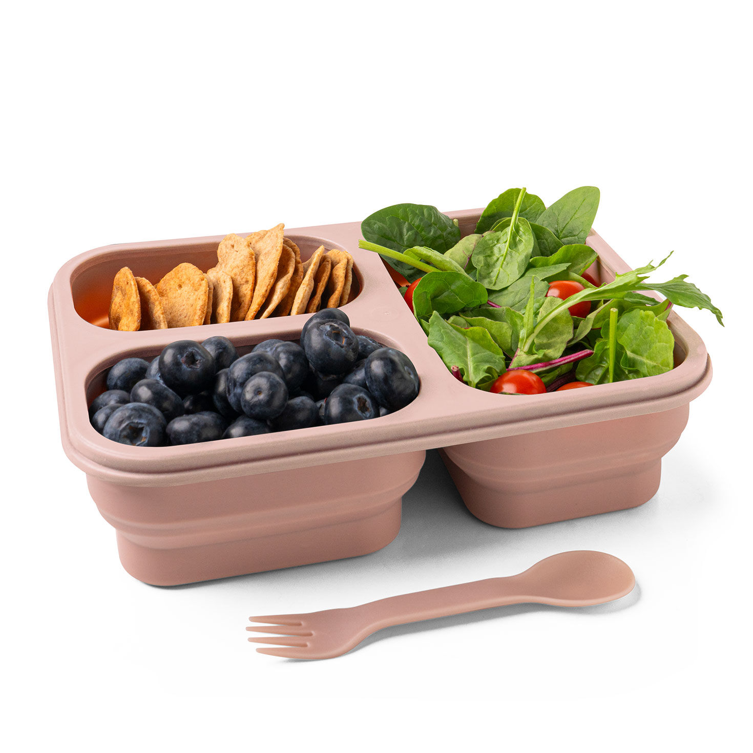 Krumbs Kitchen Mauve Collapsible Silicone Meal Prep Container - Kitchen ...