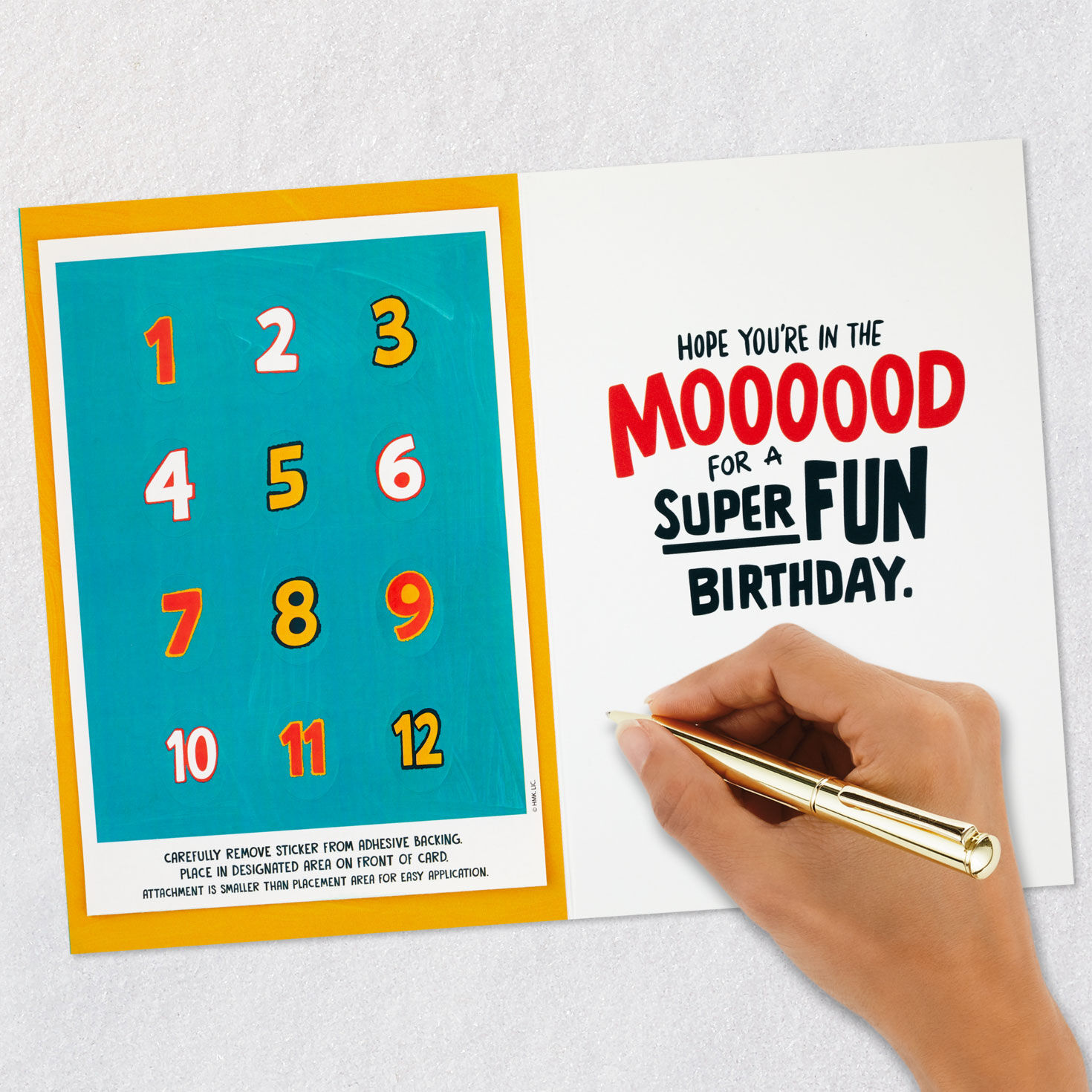 Hole-y Cow Customizable Kids Birthday Card With Age Stickers - Greeting ...