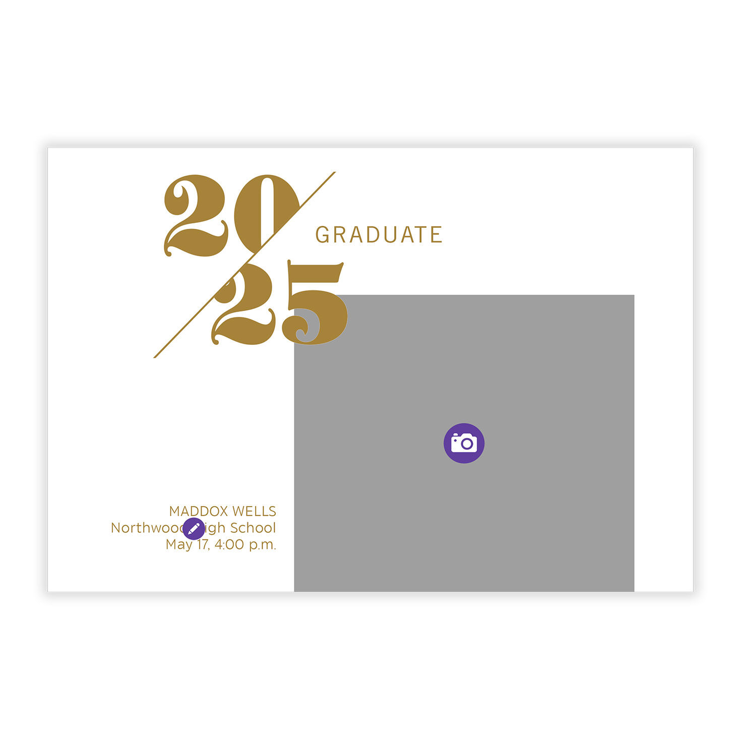 Modern Gold 2025 Graduation Announcement - Announcements | Hallmark