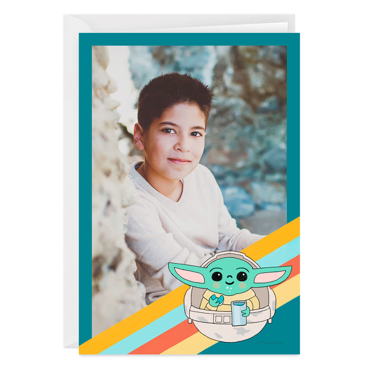 Star Wars: The Mandalorian™ Grogu™ Frame Photo Card - Greeting Cards ...
