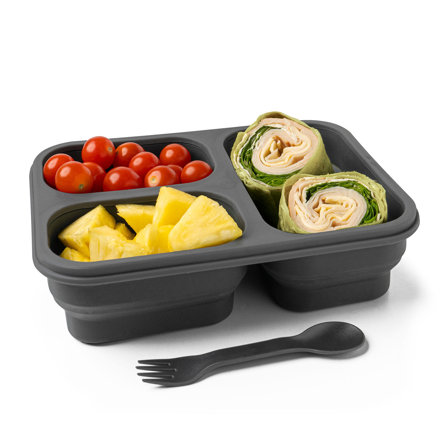 Krumbs Kitchen Gray Collapsible Silicone Meal Prep Container - Kitchen ...