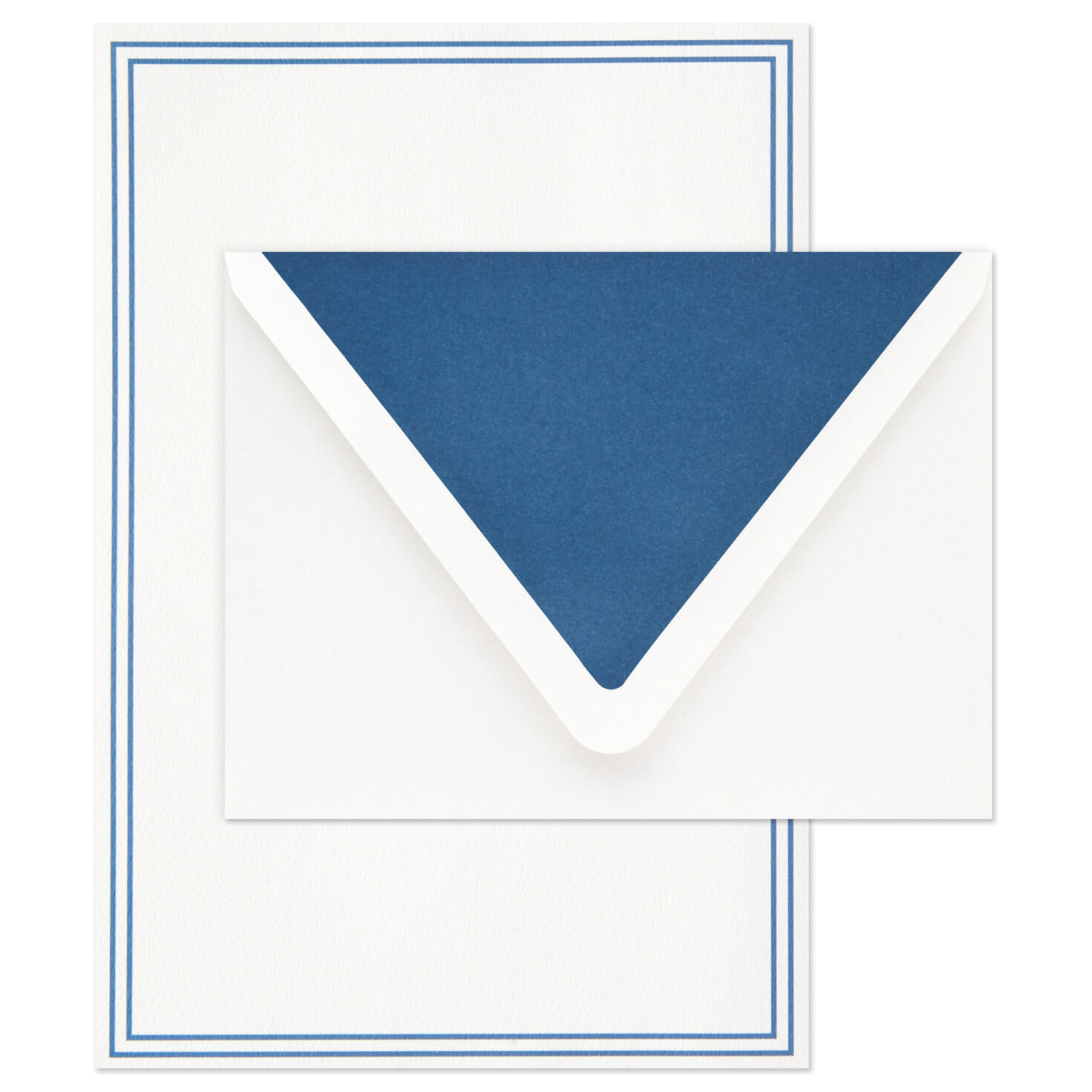 Double Blue Border Stationery Set, Box of 20 - Note Cards & Stationery ...