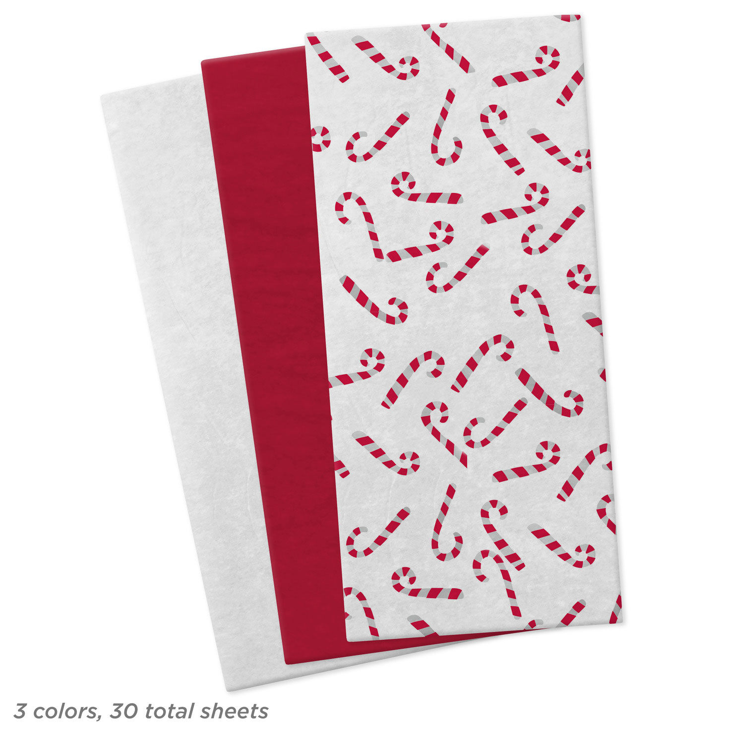 Candy Canes/Red/White 3-Pack Assortment Christmas Tissue Paper, 30 ...