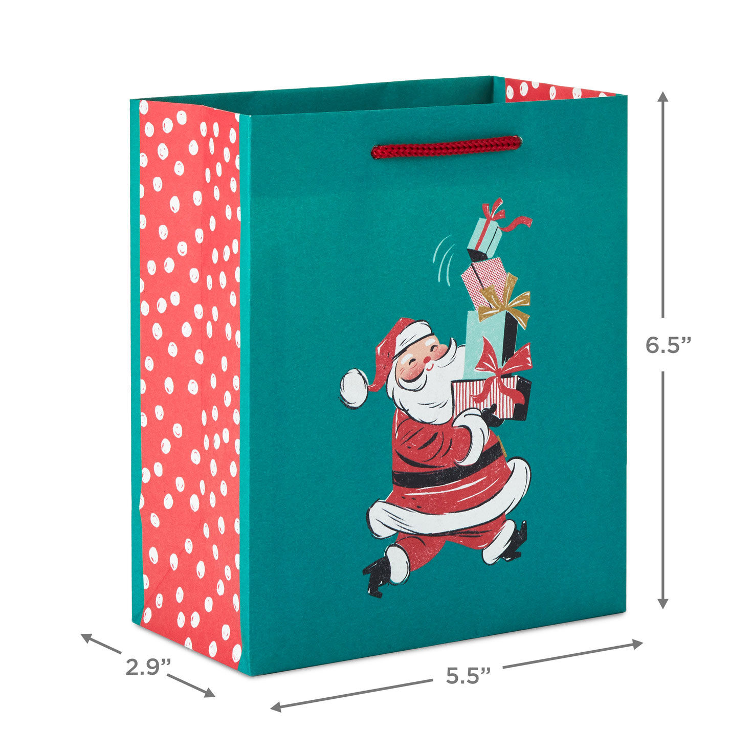 6.5" Vintage Charm 6-Pack Assortment Small Christmas Gift Bags - Gift ...