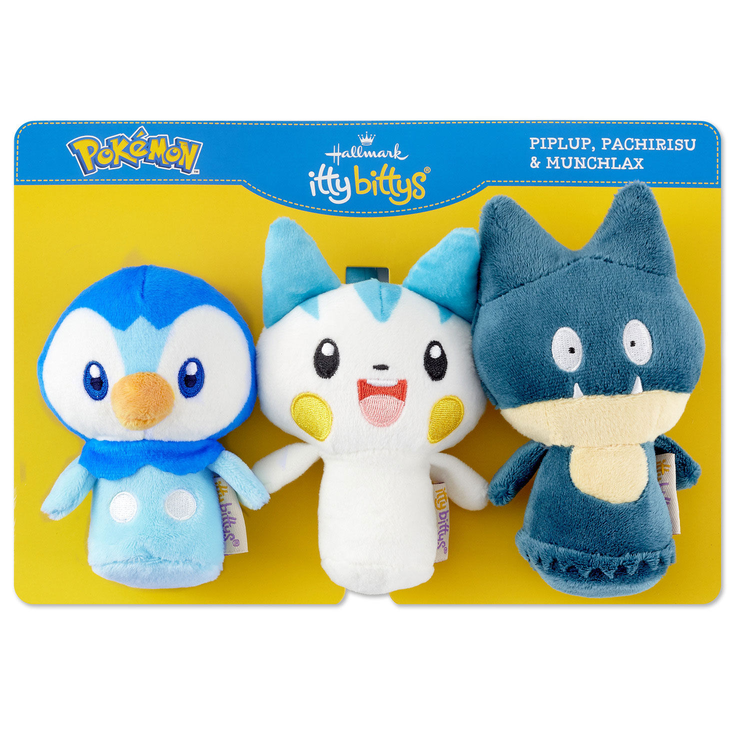 itty bittys® Pokémon Piplup, Munchlax, and Pachirisu Plush, Set of 3 ...