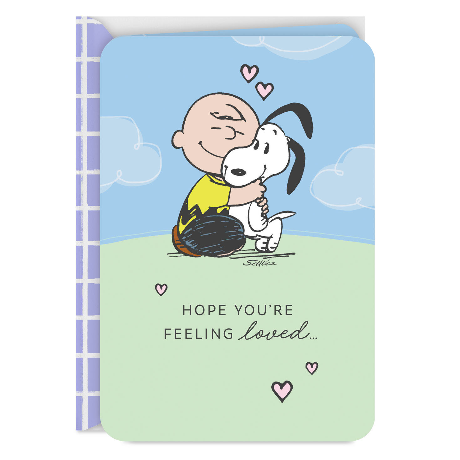 Peanuts® Charlie Brown and Snoopy Hugging Love Card - Greeting Cards ...