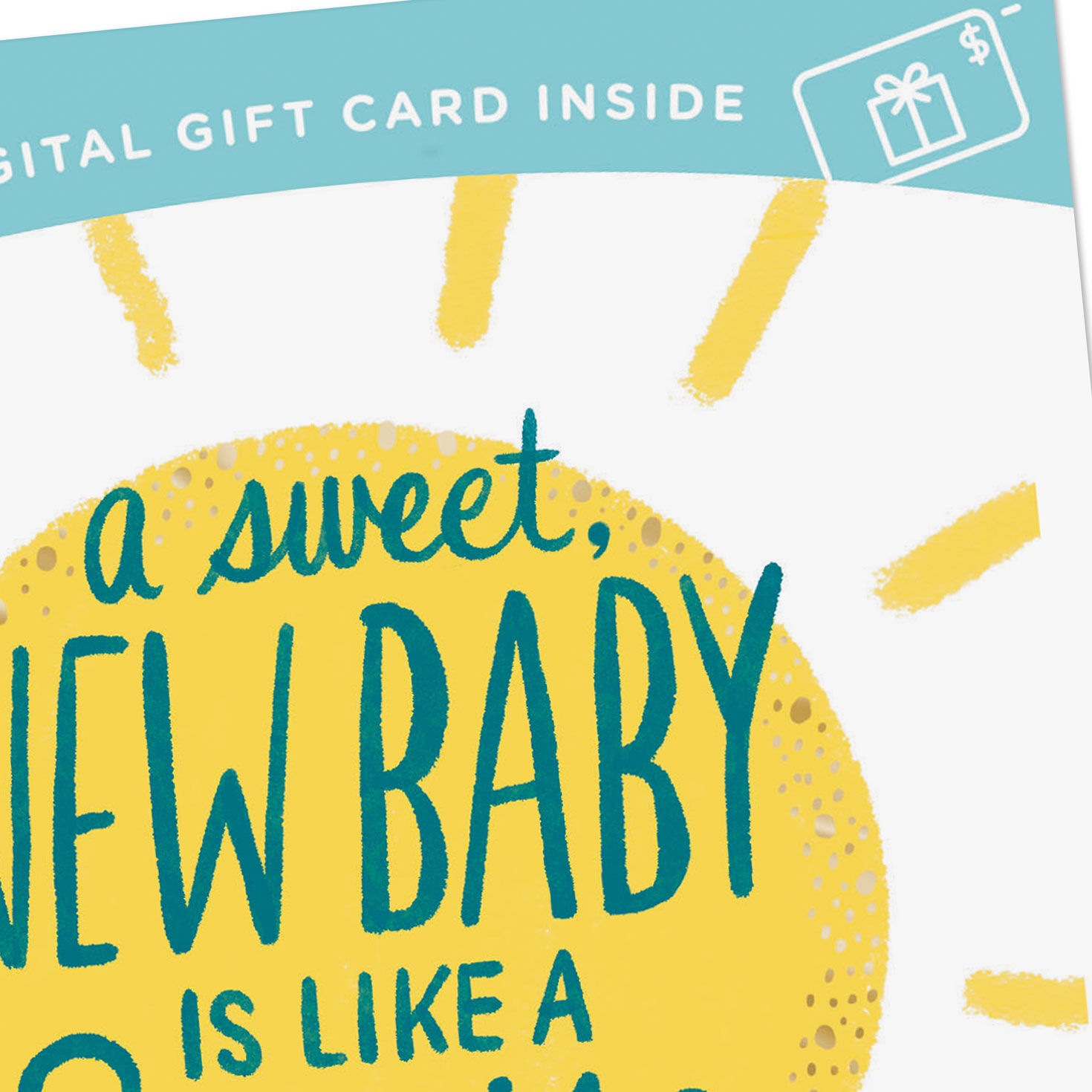 Enjoy the Sunshine Coming Your Way Gift Card Greeting New Baby Card ...