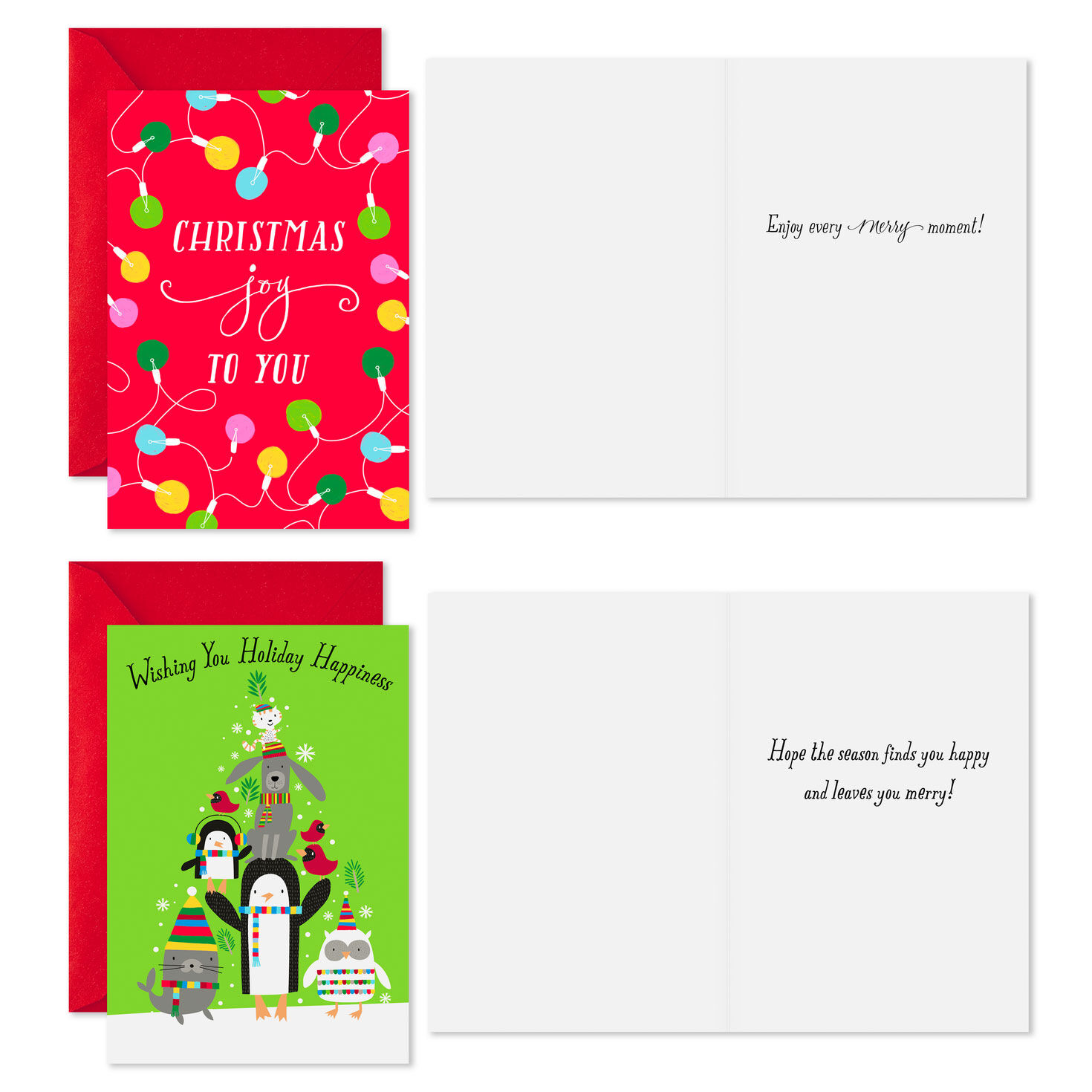 Cute Critters Festive Assorted Christmas Cards, Pack of 8 - Boxed Cards ...