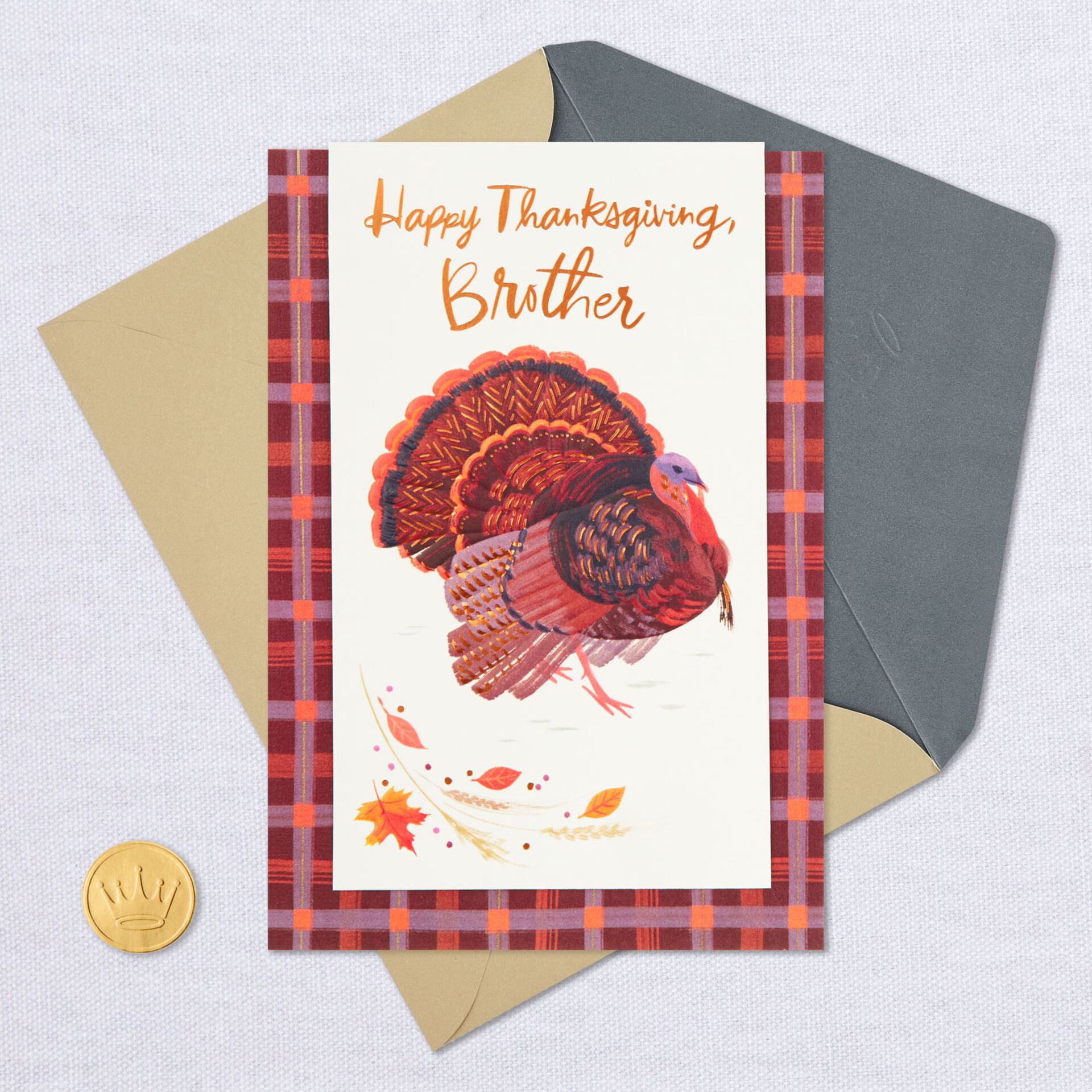 Lucky for a Brother Like You Thanksgiving Card - Greeting Cards - Hallmark