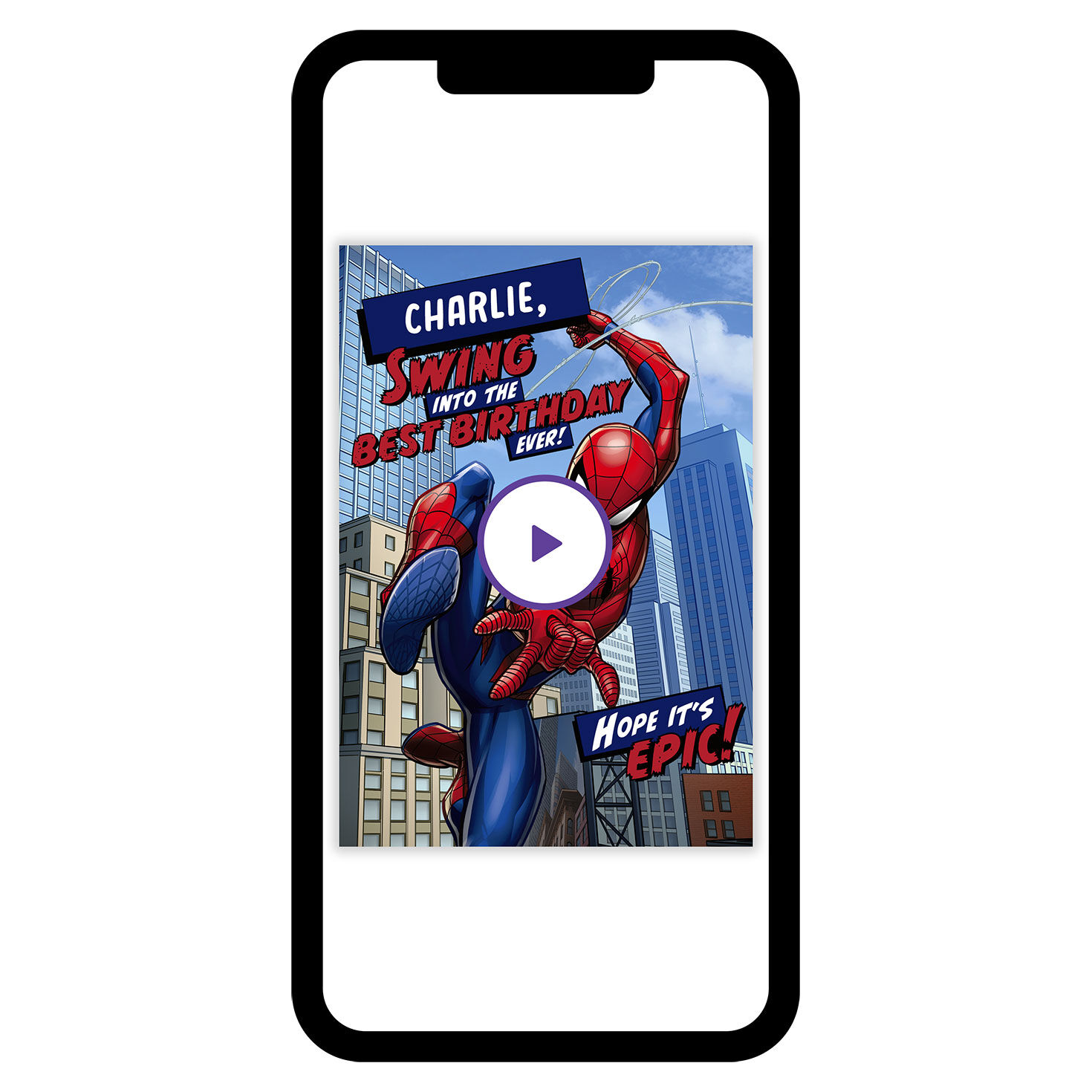 Marvel Spider-Man Hope It's Epic Custom Birthday Card - Greeting Cards ...