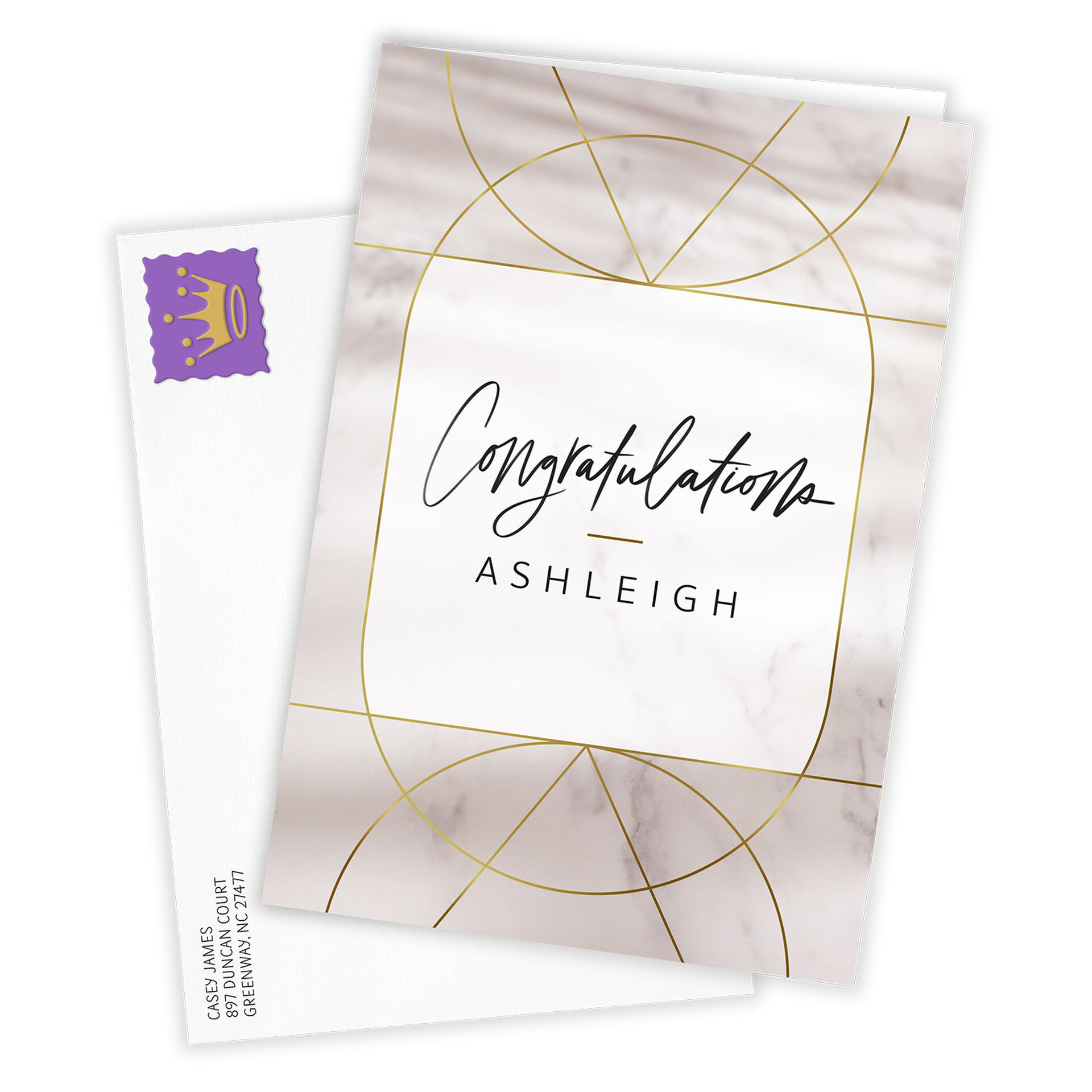Personalized Gold Accents on Marble Card - Greeting Cards - Hallmark