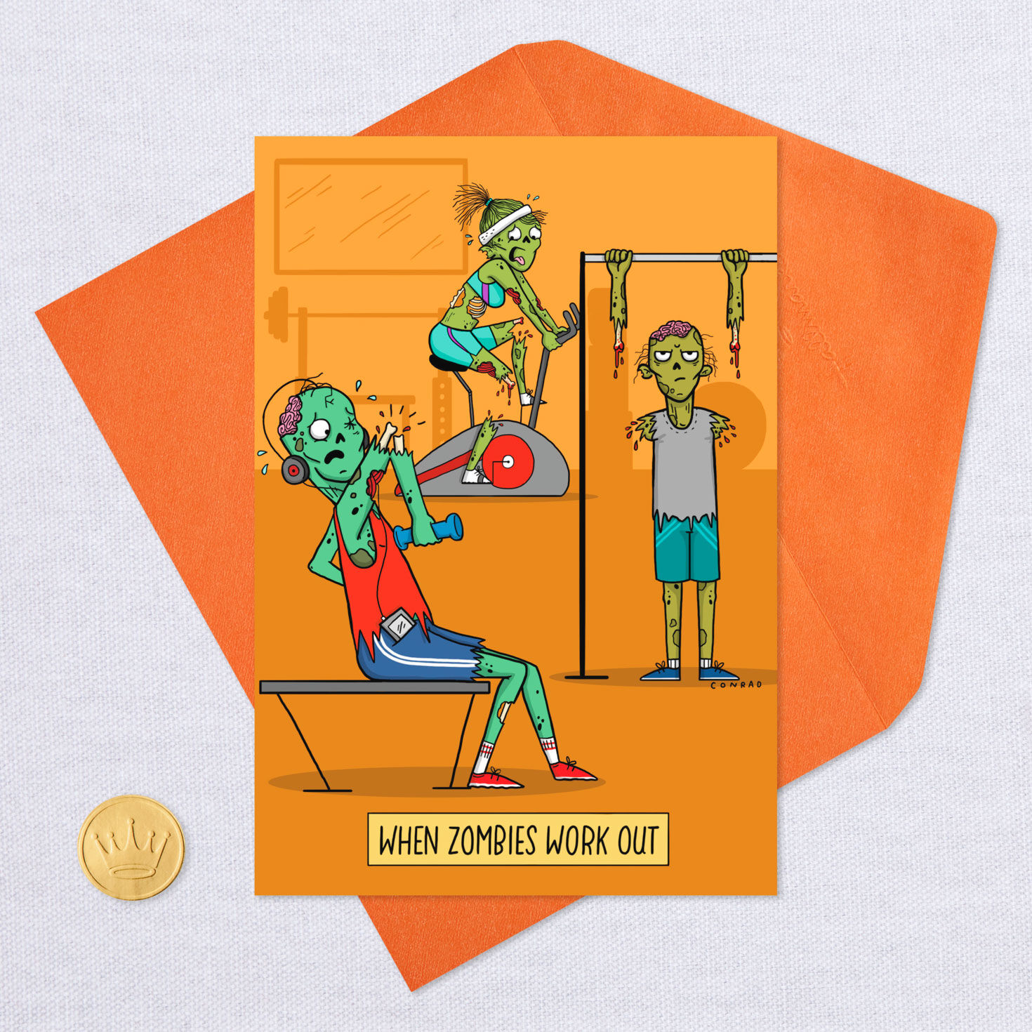 Zombies at the Gym Funny Halloween Card - Greeting Cards | Hallmark