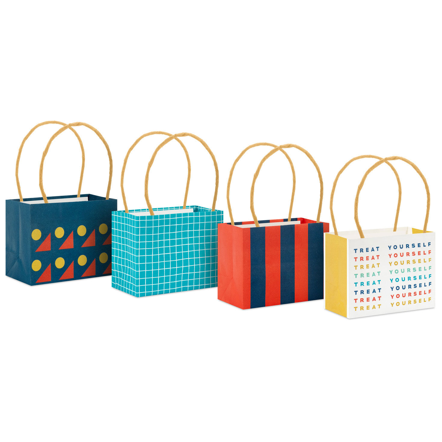 4" Colorful Geometrics Mini Horizontal Gift Bag Bundle - Gift Bags ...