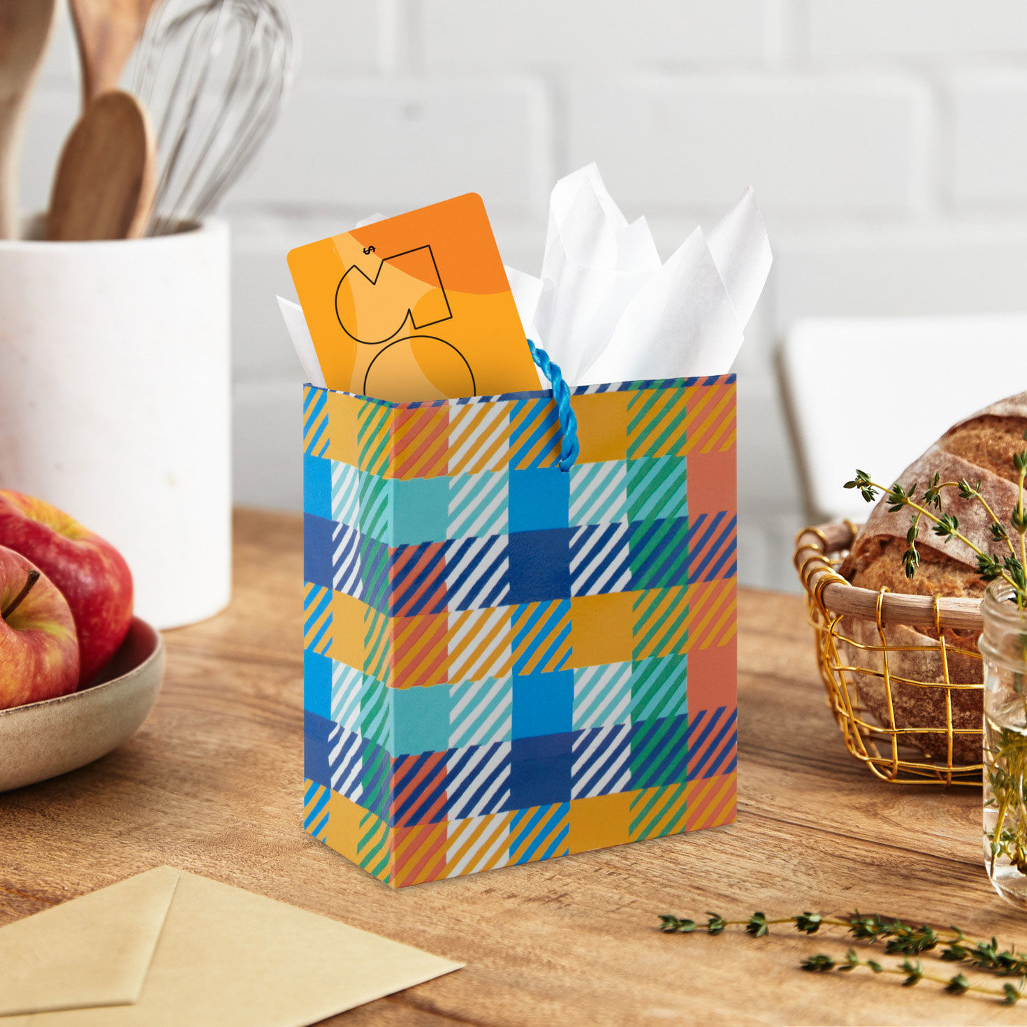 4.6" Colorful Plaid Gift Card Holder Mini Bag - Gift Card Holders ...