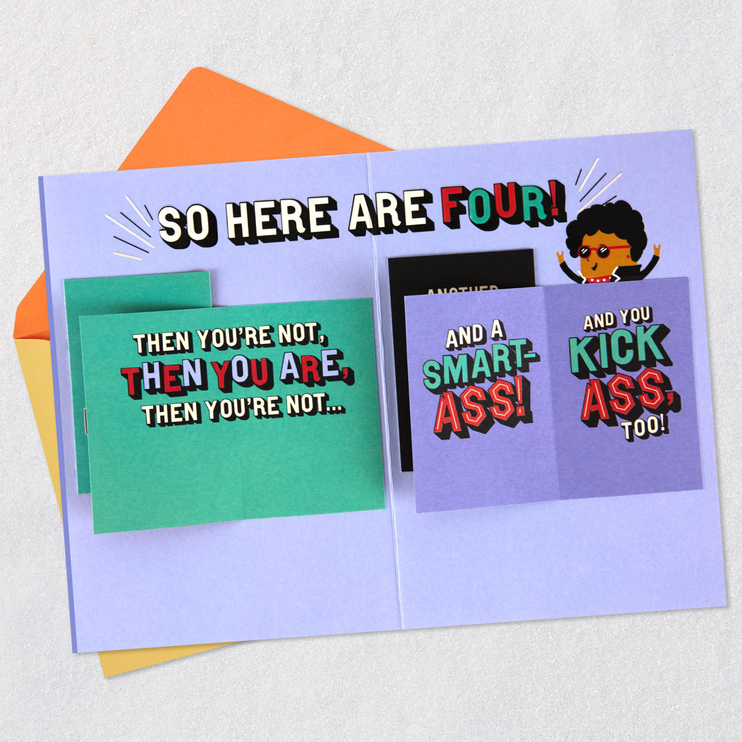 A Bad-Ass, Smart-Ass, Kick Ass Lady Birthday Card With Mini Cards for ...