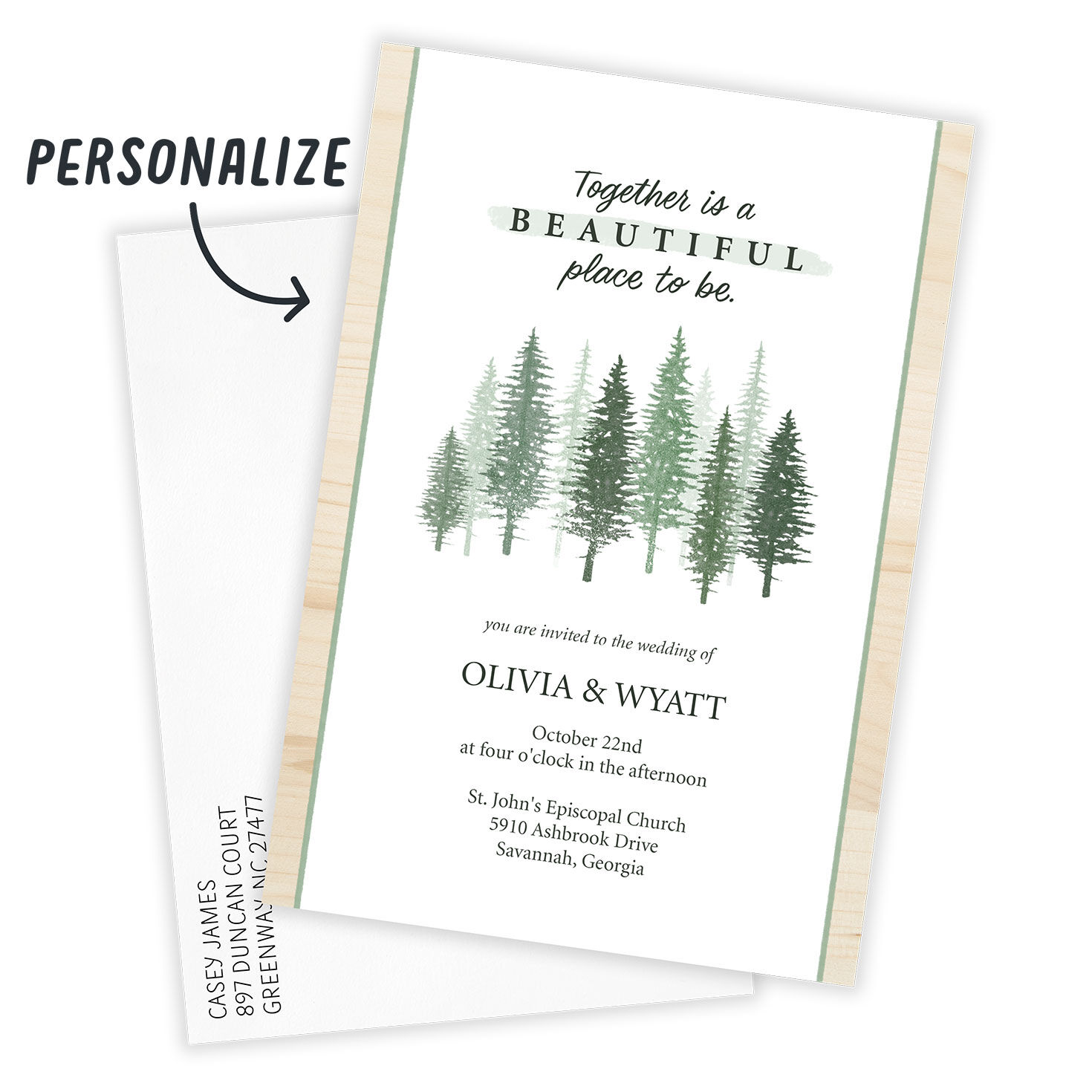 Woodland Flat Wedding Invitation - Invitations | Hallmark