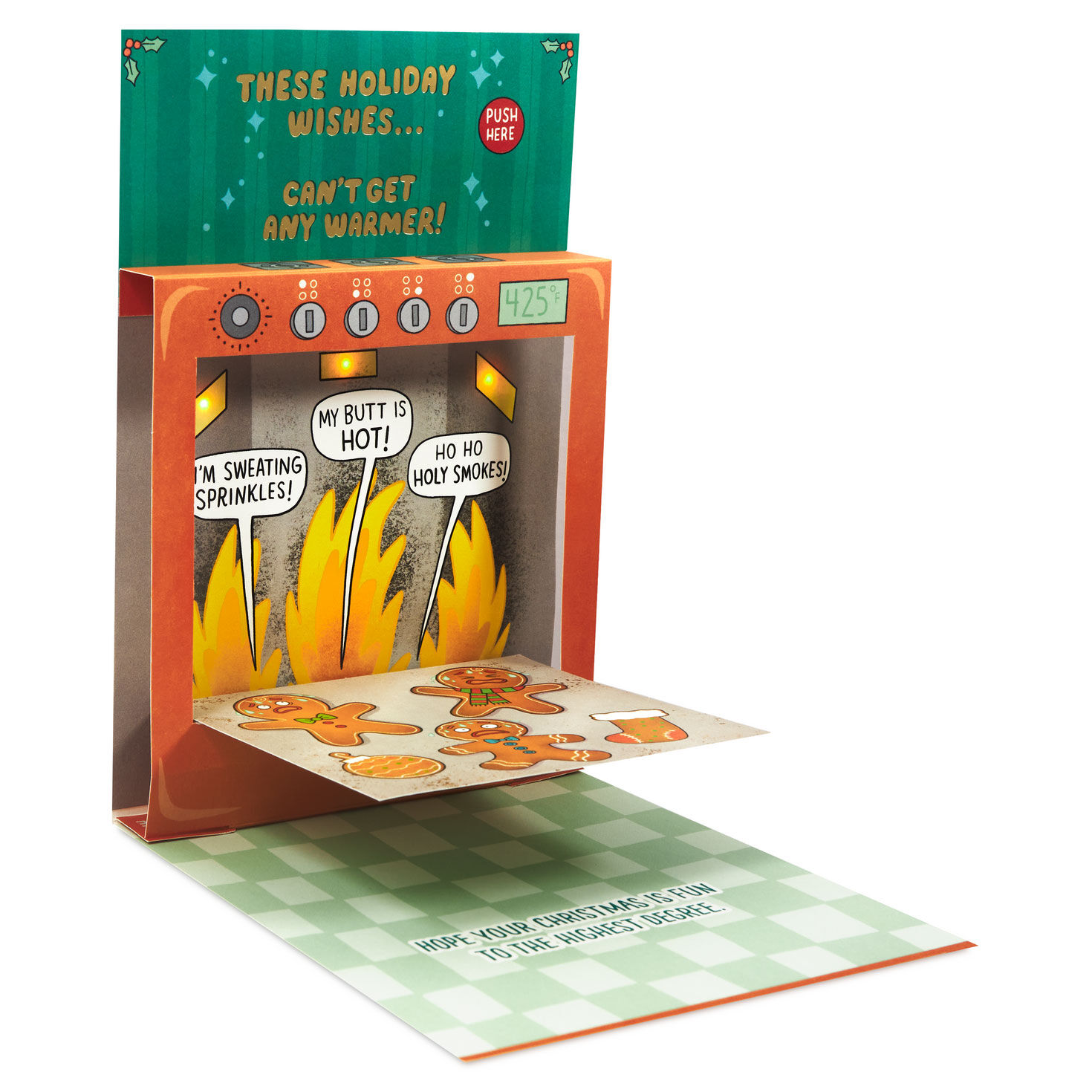 Warm Holiday Wishes Funny Musical Pop-Up Christmas Card With Light ...