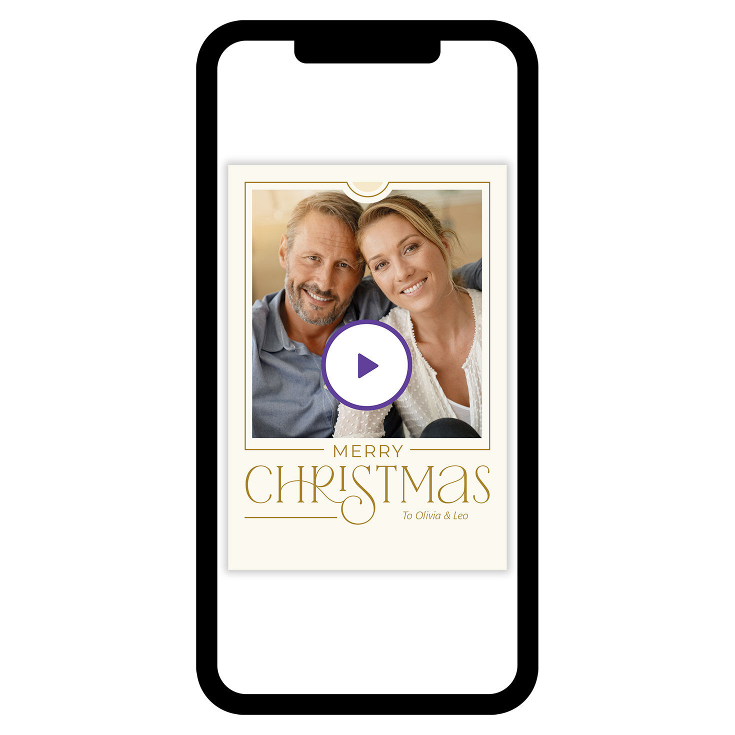 Simple Gold Border Christmas eCard - eCards | Hallmark