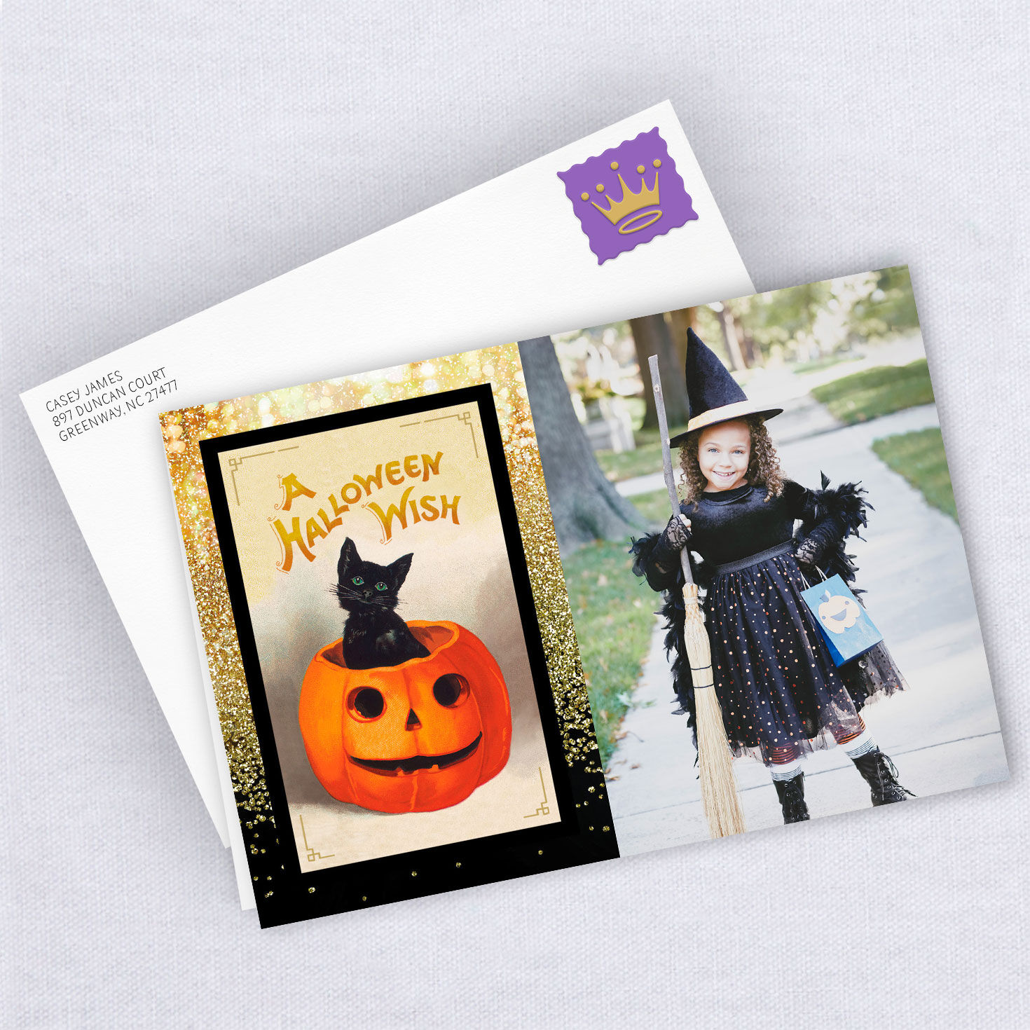 Vintage Black Cat Design Halloween eCard - eCards | Hallmark