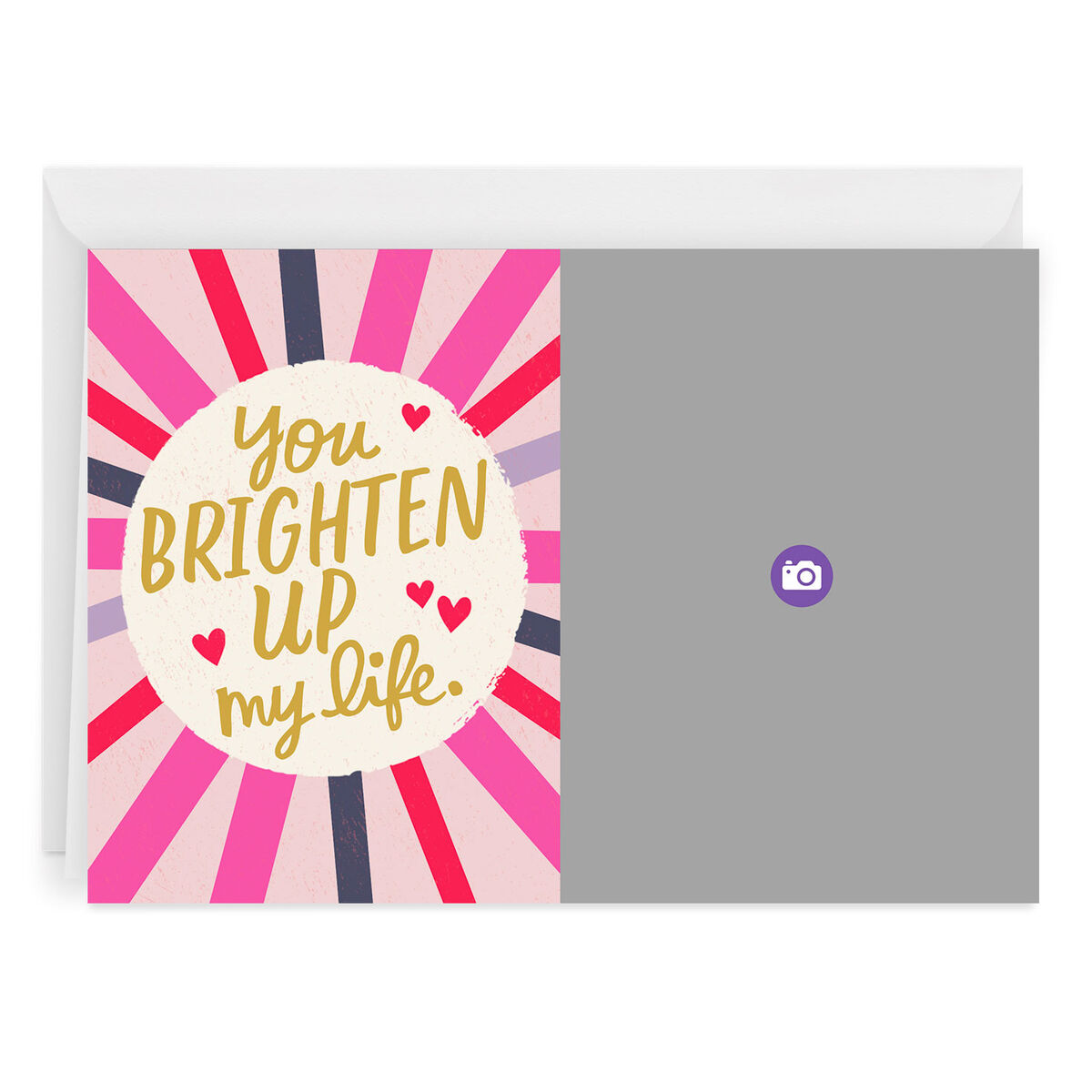 Personalized You Brighten Up My Life Love Photo Card - Greeting Cards ...