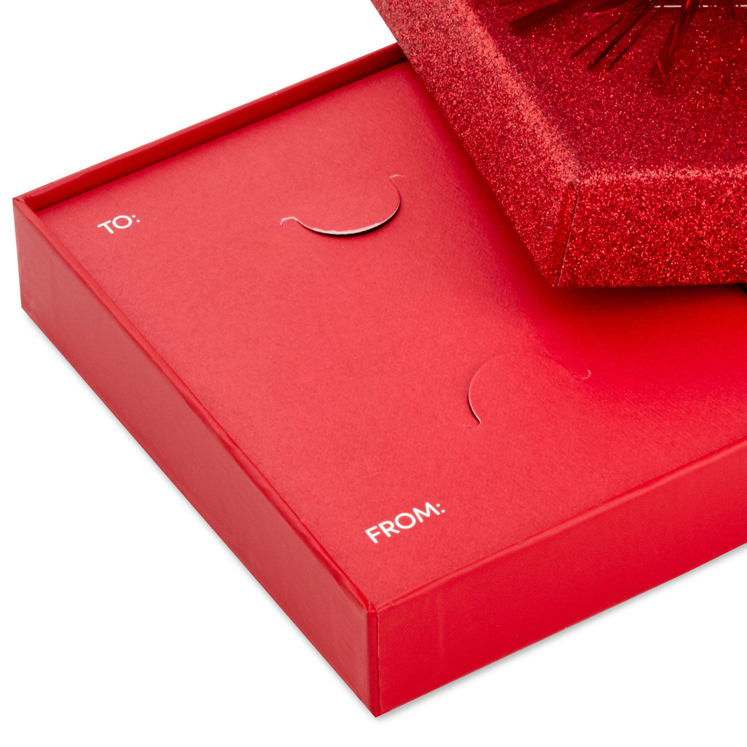 4.5" Red Glitter Gift Card Holder Box With Bow - Gift Card Holders ...
