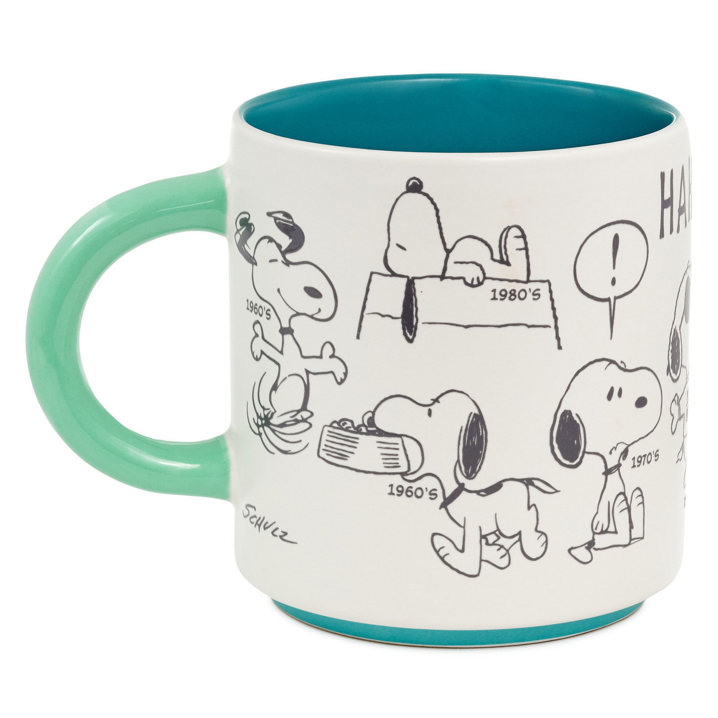 Peanuts® 75th Anniversary Snoopy Through the Decades Mug, 17.5 oz ...