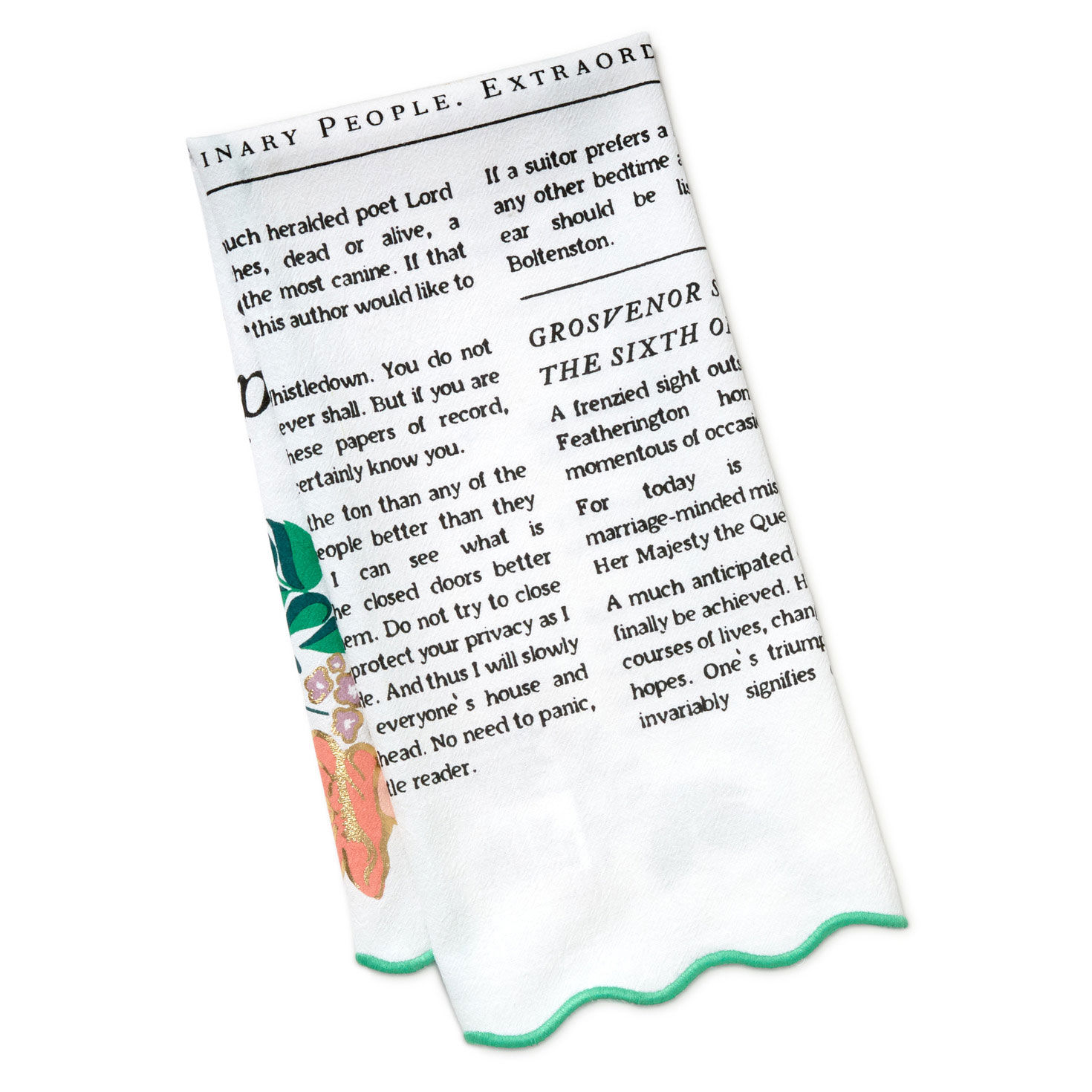 Bridgerton Lady Whistledown's Society Papers Tea Towel, 18x26 - Kitchen ...