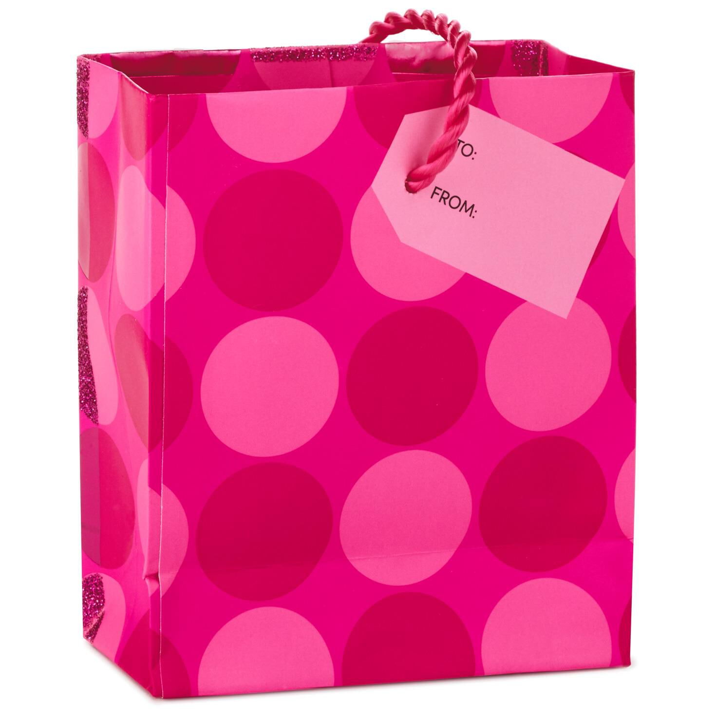 Hot Pink Glitter Dots Gift Card Holder Mini Bag, 4.5" - Gift Card ...