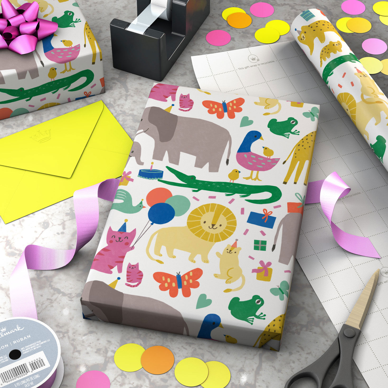Zoo Animals Wrapping Paper, 20 sq. ft. - Wrapping Paper | Hallmark