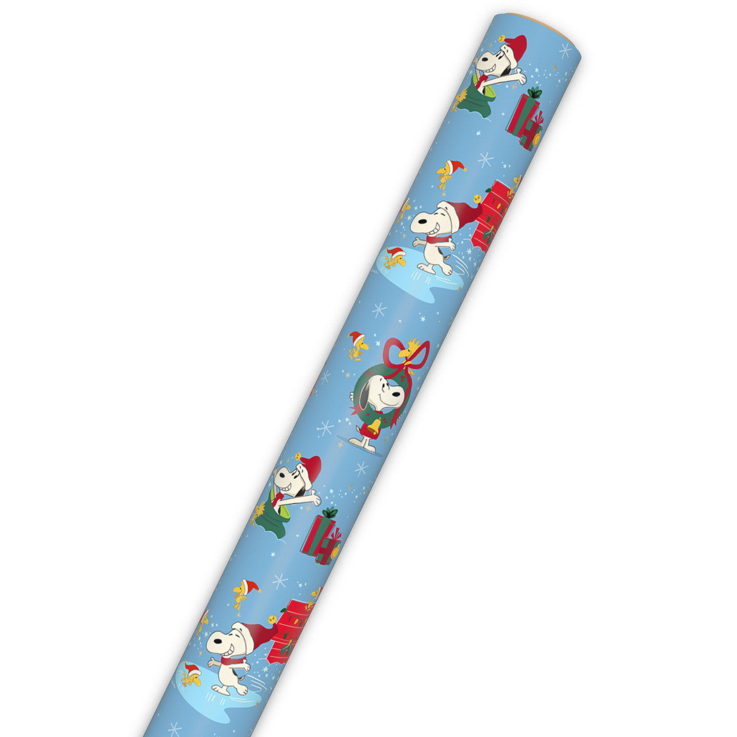 Peanuts® Snoopy and Woodstock on Blue Jumbo Christmas Wrapping Paper ...