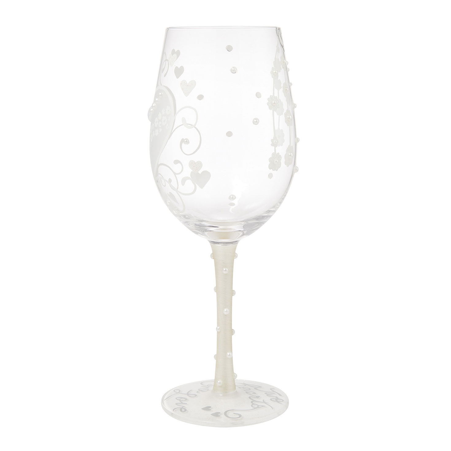 Lolita Two Hearts One Love Handpainted Wine Glass, 15 oz. - Wine ...