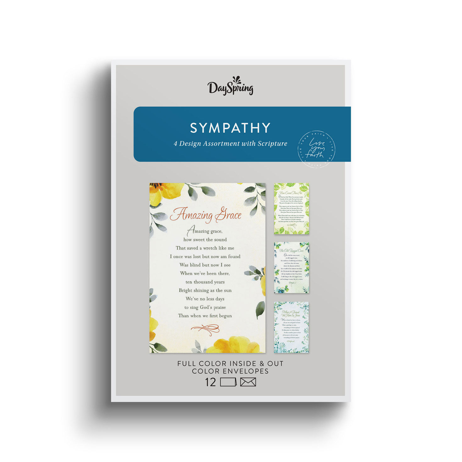 Beautiful Hymns Assorted Religious Sympathy Cards, Box of 12 - Boxed ...