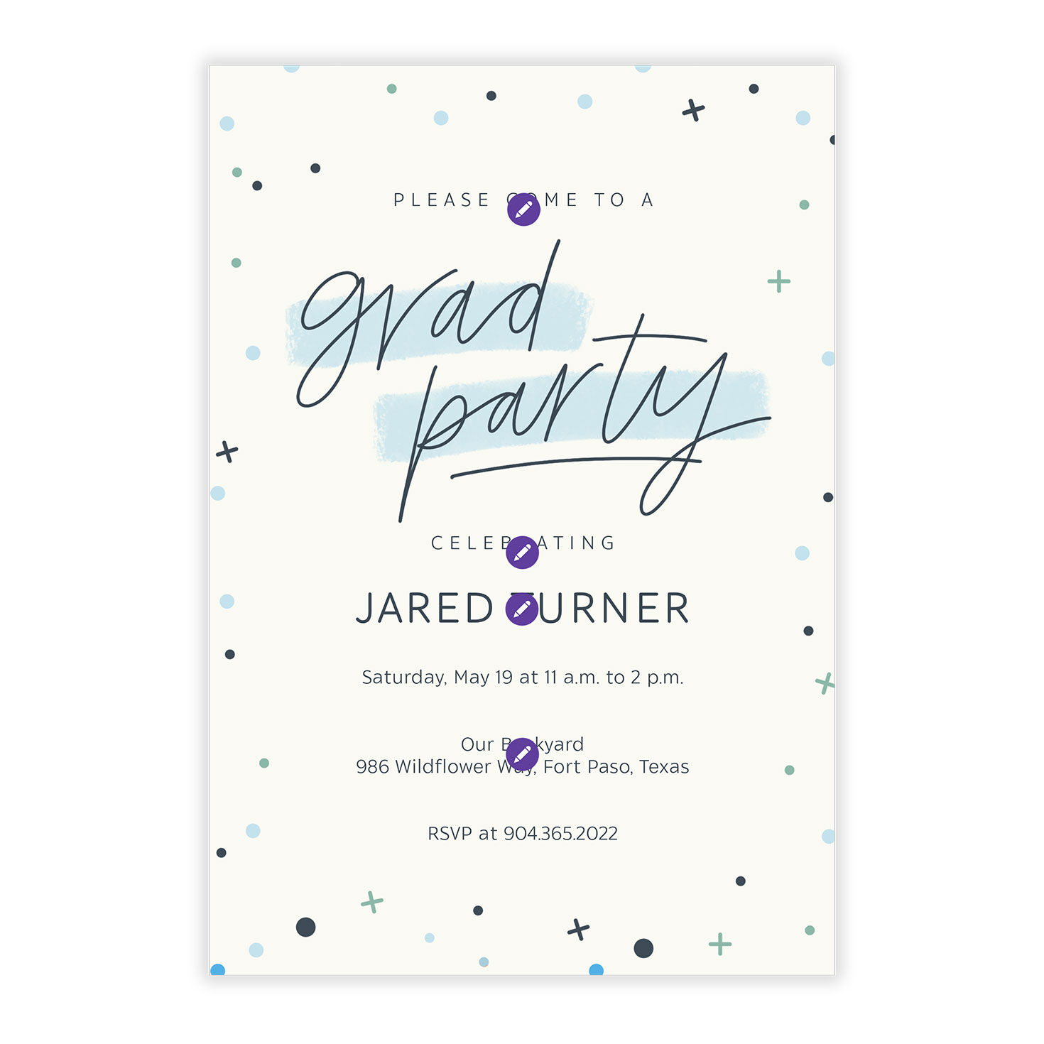 Blue Dots and Stars Graduation Invitation - Invitations | Hallmark
