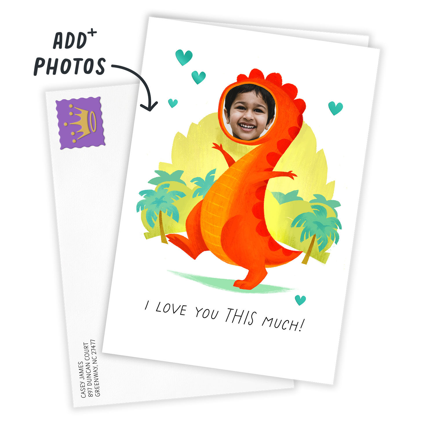 Personalized Fun Dinosaur Face Photo Card - Greeting Cards | Hallmark
